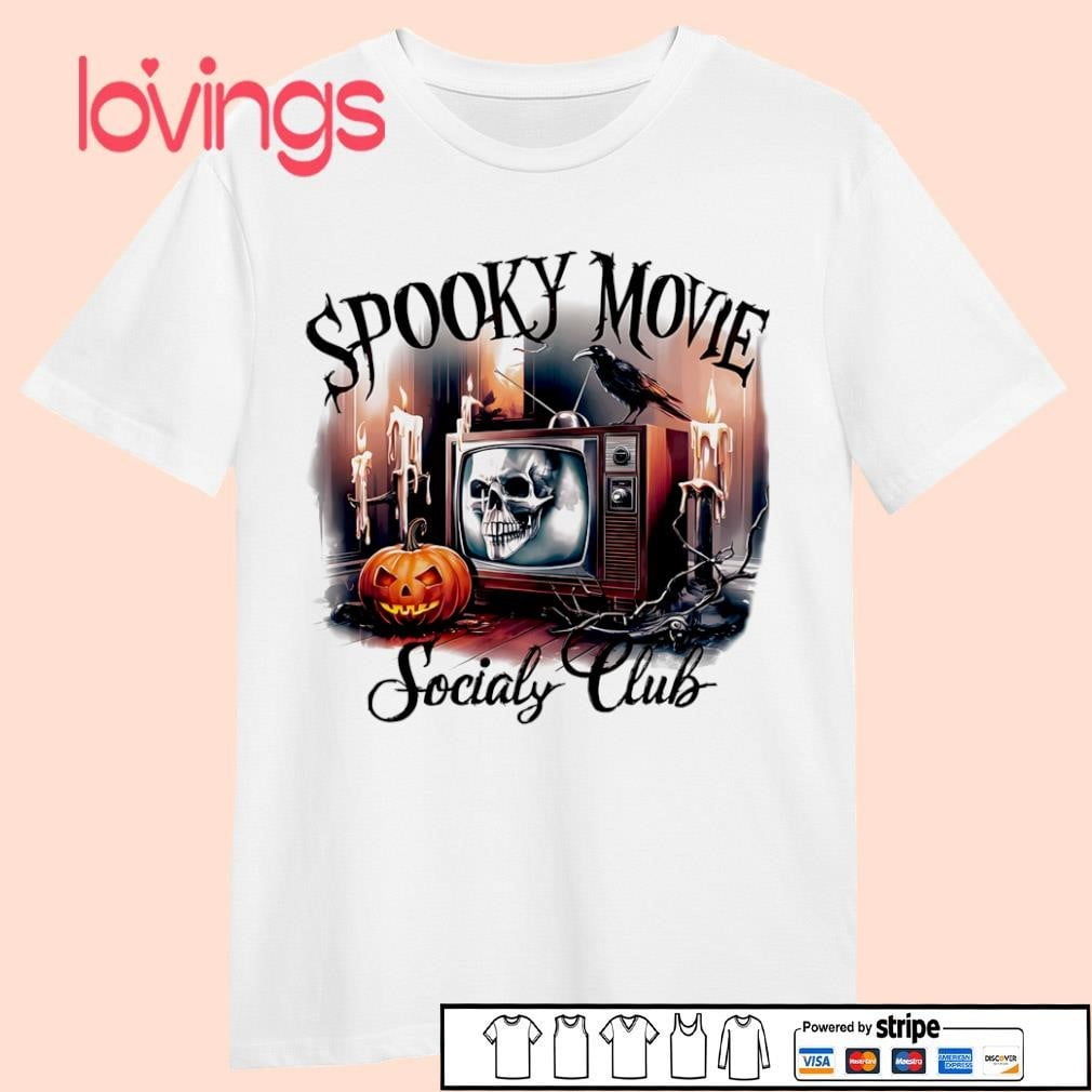 Spooky Movie Social Club Halloween Skull Shirt - Walmart.com