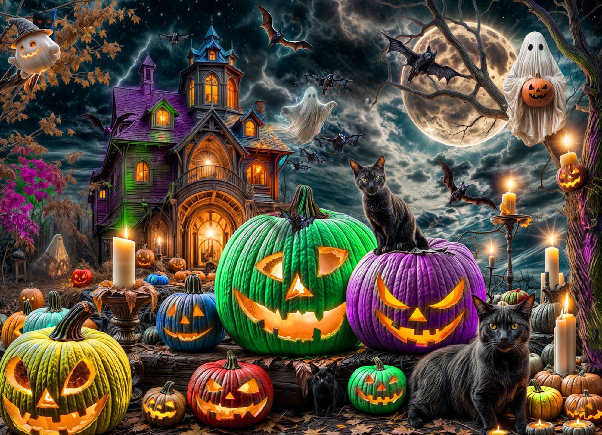 Spooky Night Halloween Jigsaw Puzzle 1000 Piece by Vermont Christmas ...