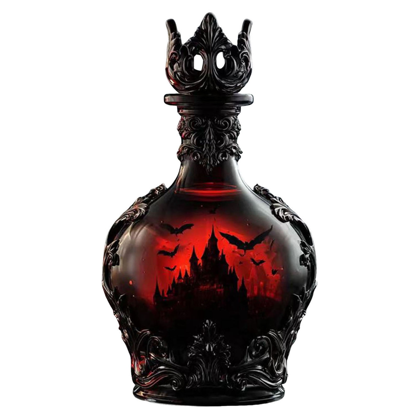 Spooky Potion Style Bottle, Gothic Castle Liquor Decanter, Halloween ...