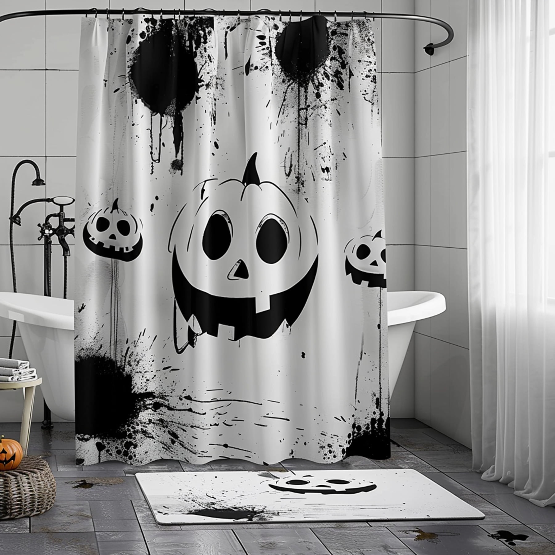 Spooky Pumpkins Vs Dark Gritty Design Elevate Your Bathroom With