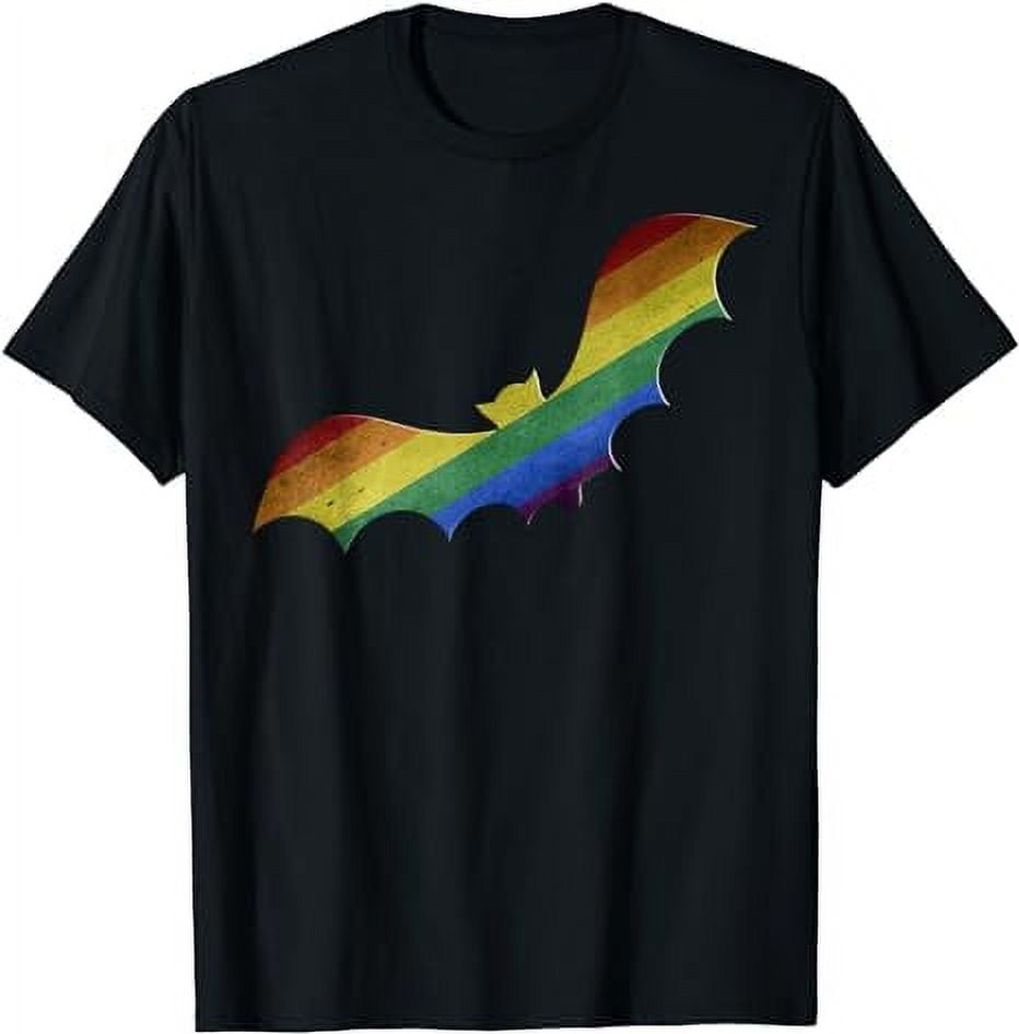 Spooky Rainbow Pride LGBT Vampire Bat Halloween T-Shirt - Walmart.com