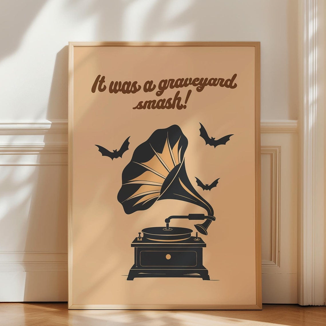 Spooky Record Player Print, Retro Decor, Wall Art, Autumn Wall Decor ...