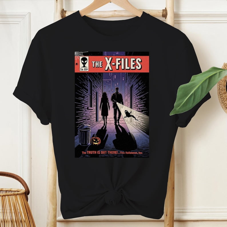 Spooky Retro Halloween Shirt â X-files Parody Tee â Funny Ghost Comic ...