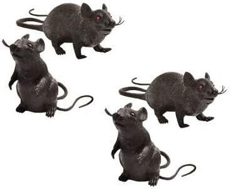 Spooky Scary Creepy Plastic Squeaking Rats Halloween DÃ©cor Squeezable ...
