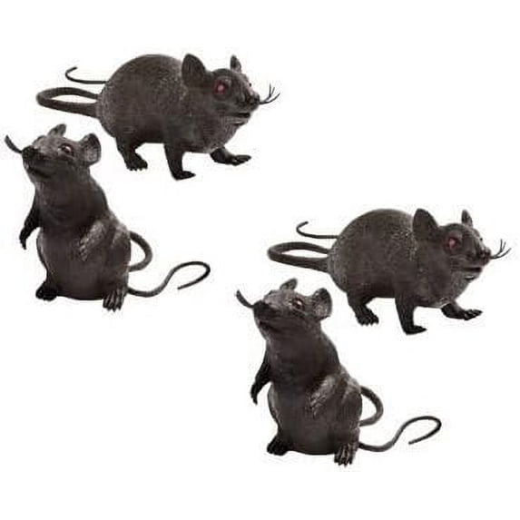 Spooky Scary Creepy Plastic Squeaking Rats Halloween DÃ©cor Squeezable ...