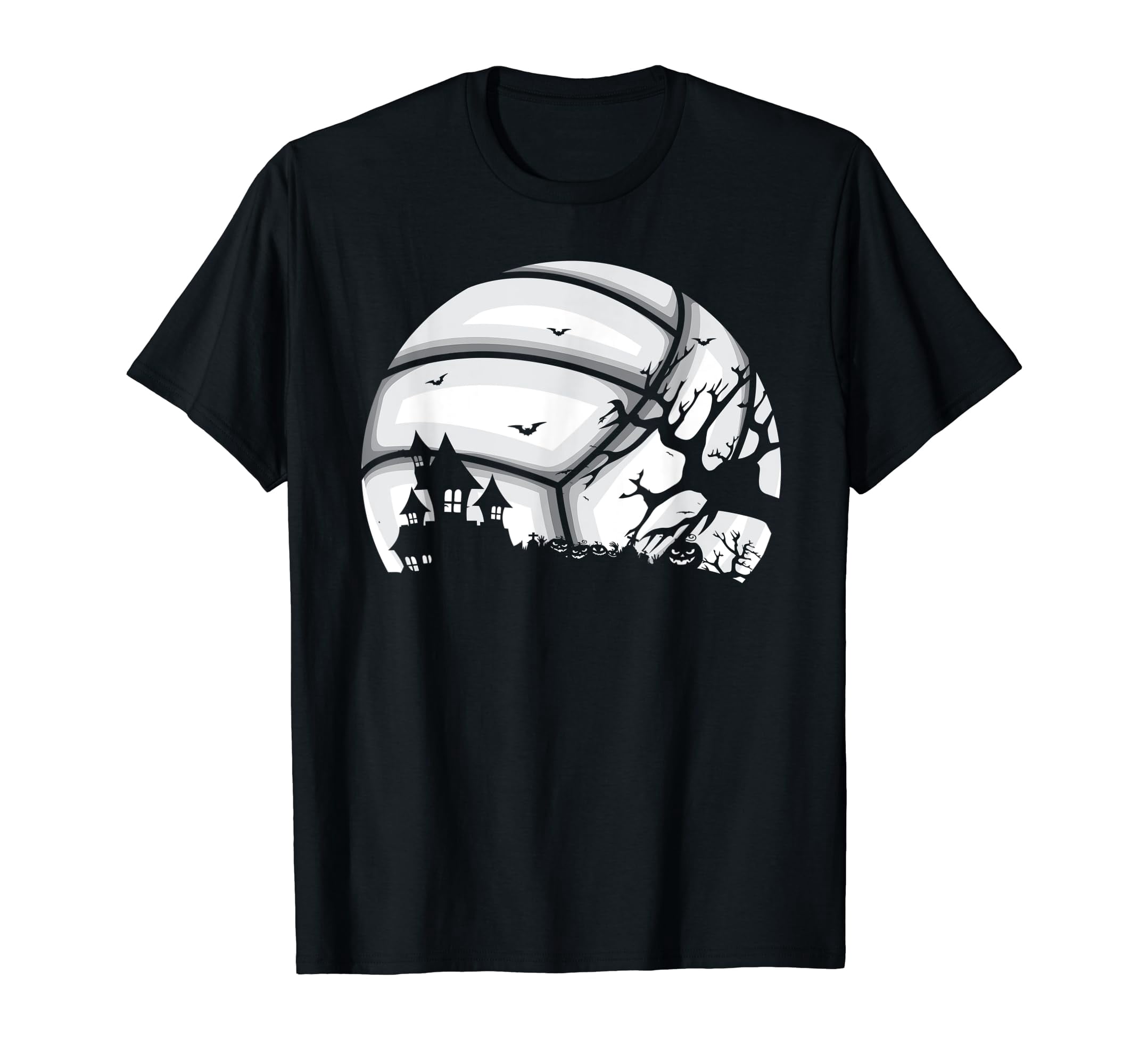 Spooky Scary Varsity Volleyball Player Halloween Costume Black T-Shirt ...