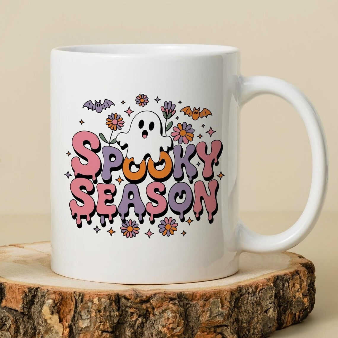 Spooky Season Mug, Ghost Themed Halloween Coffee Cup, Autumn Tea Mug ...