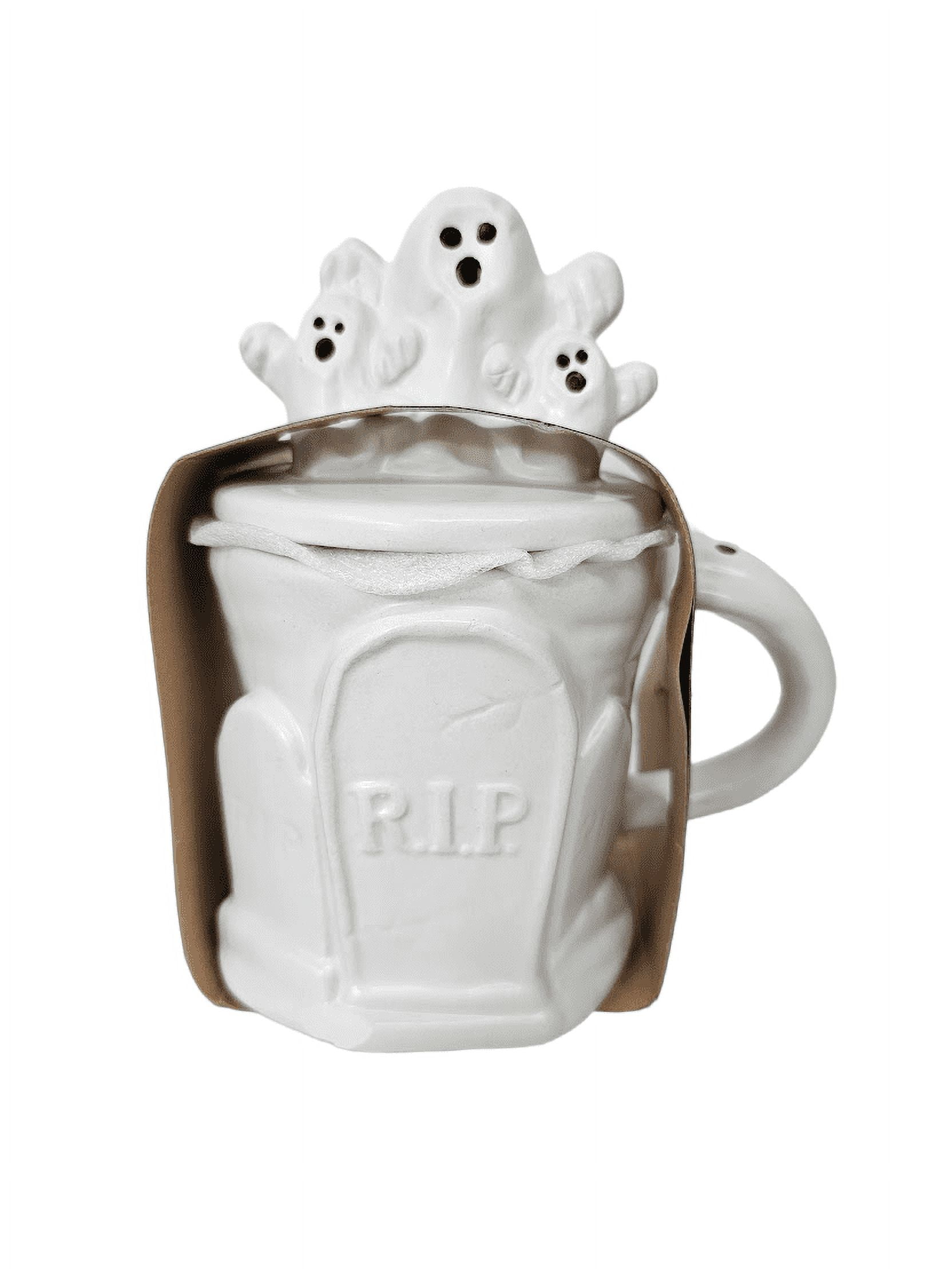 Spooky Season RIP Tombstone 16oz 6.5" Mug With Ghost Topper Halloween ...