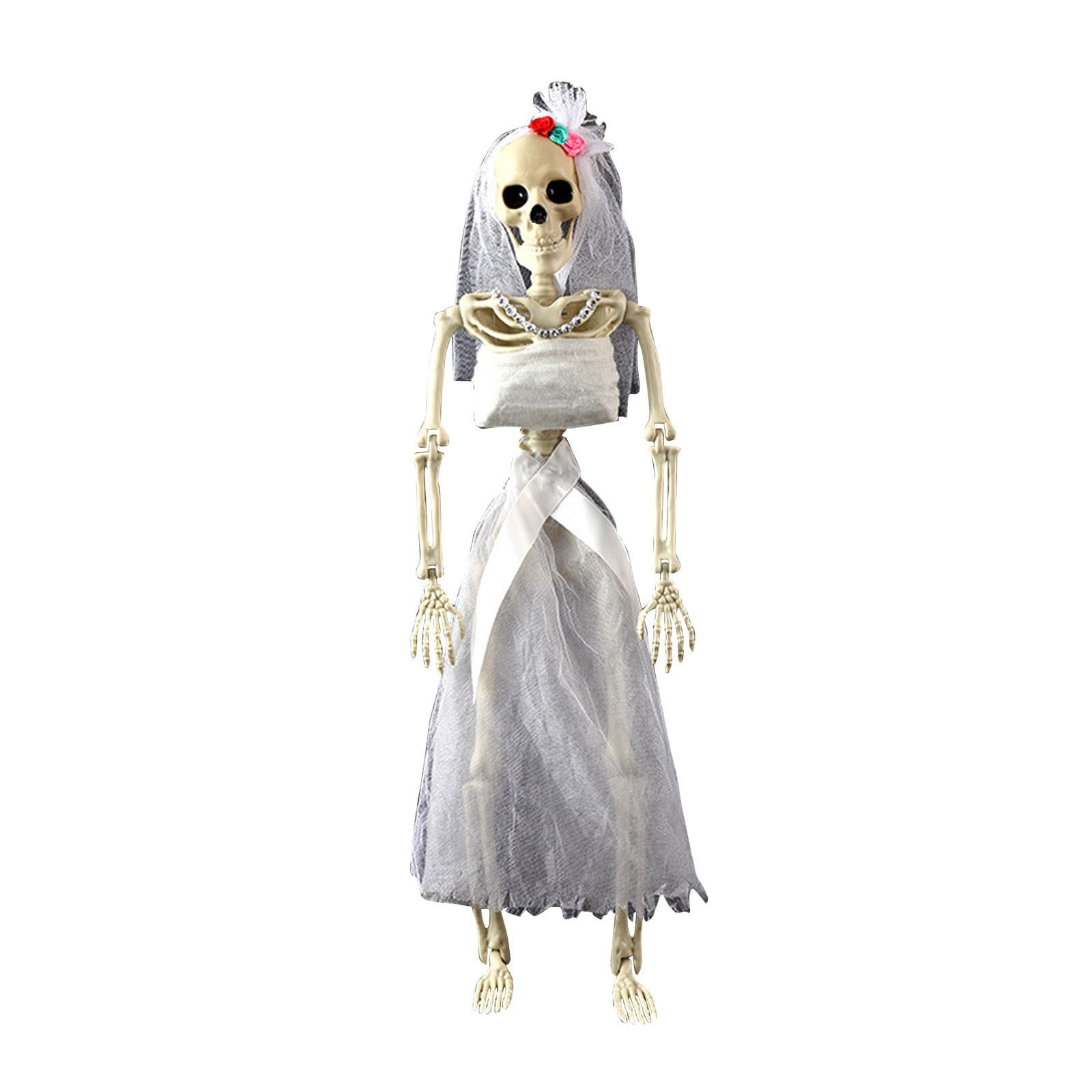 Spooky Skeleton Bride and Groom Wedding Couple Statue Hanging Ornament ...