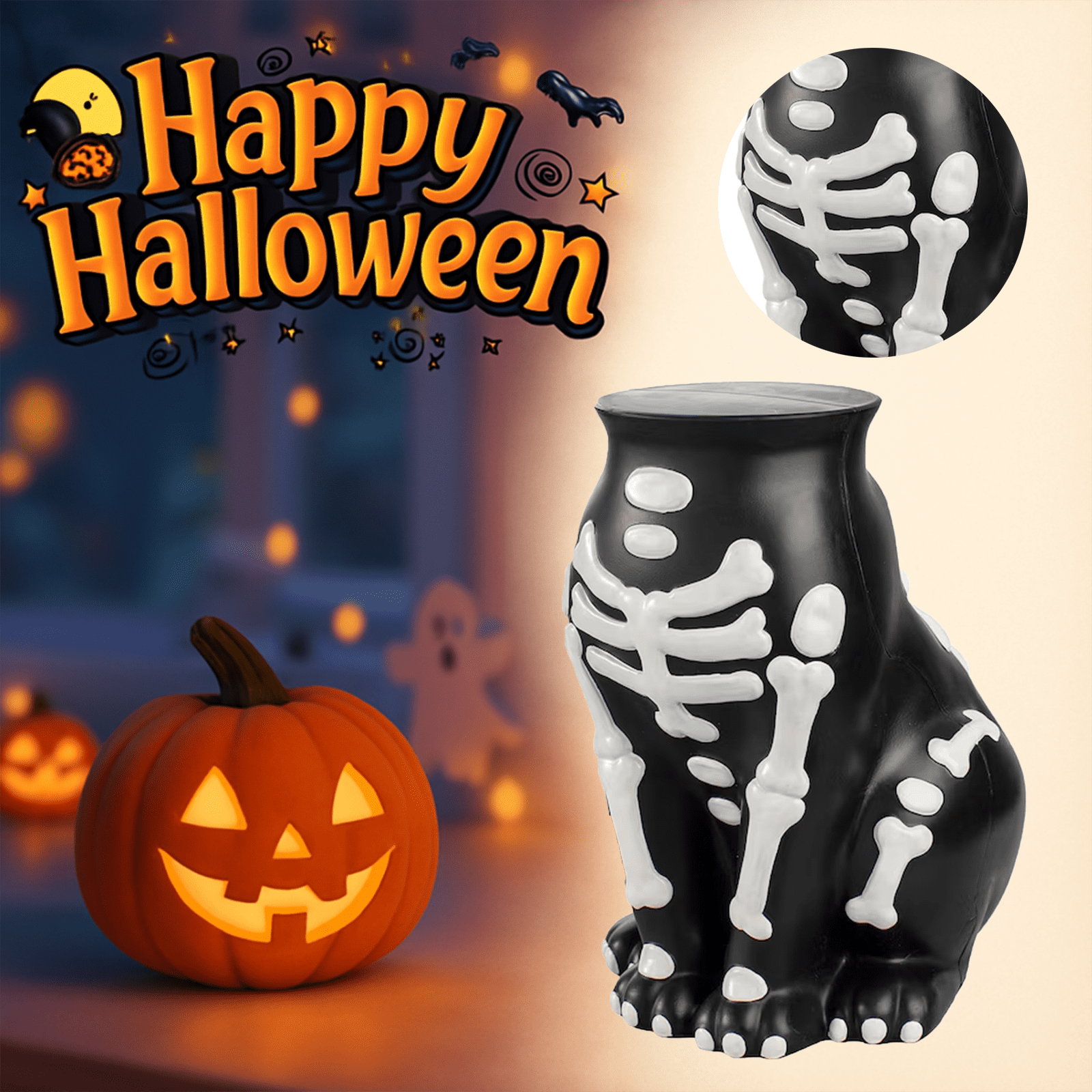 Spooky Skeleton Cake Stand,Black and White Party Tray for Candy ...