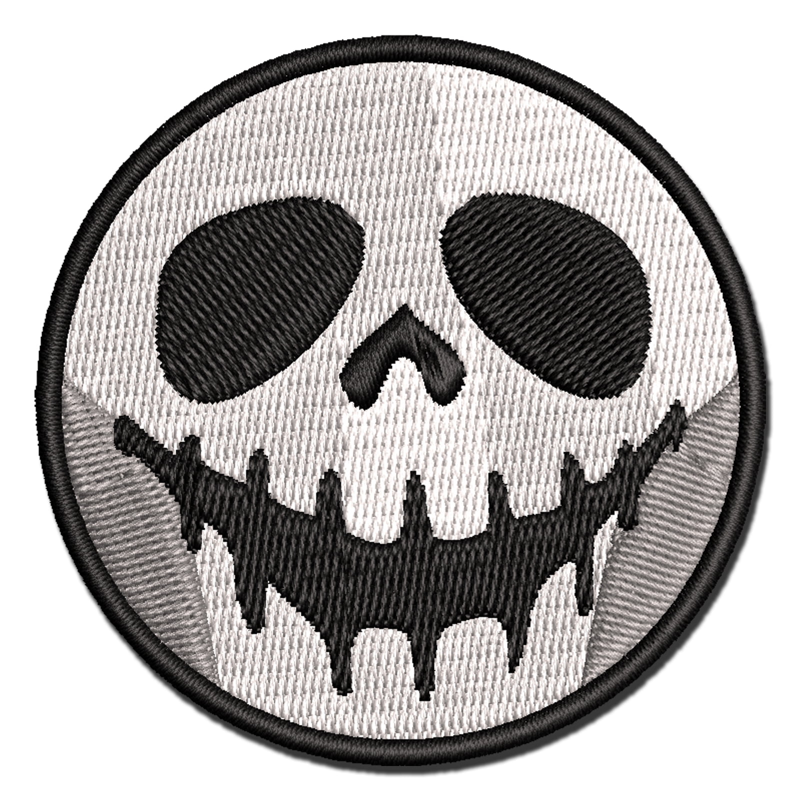 Spooky Skeleton Smile Face Halloween Applique Multi-Color Embroidered ...