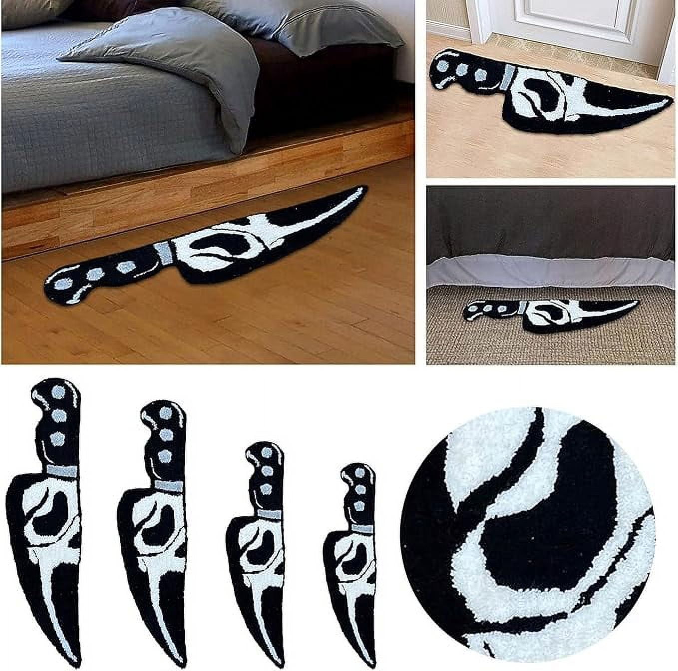 Spooky Skull Knife Carpet, Halloween Area Rug for Home Decor, Gothic ...