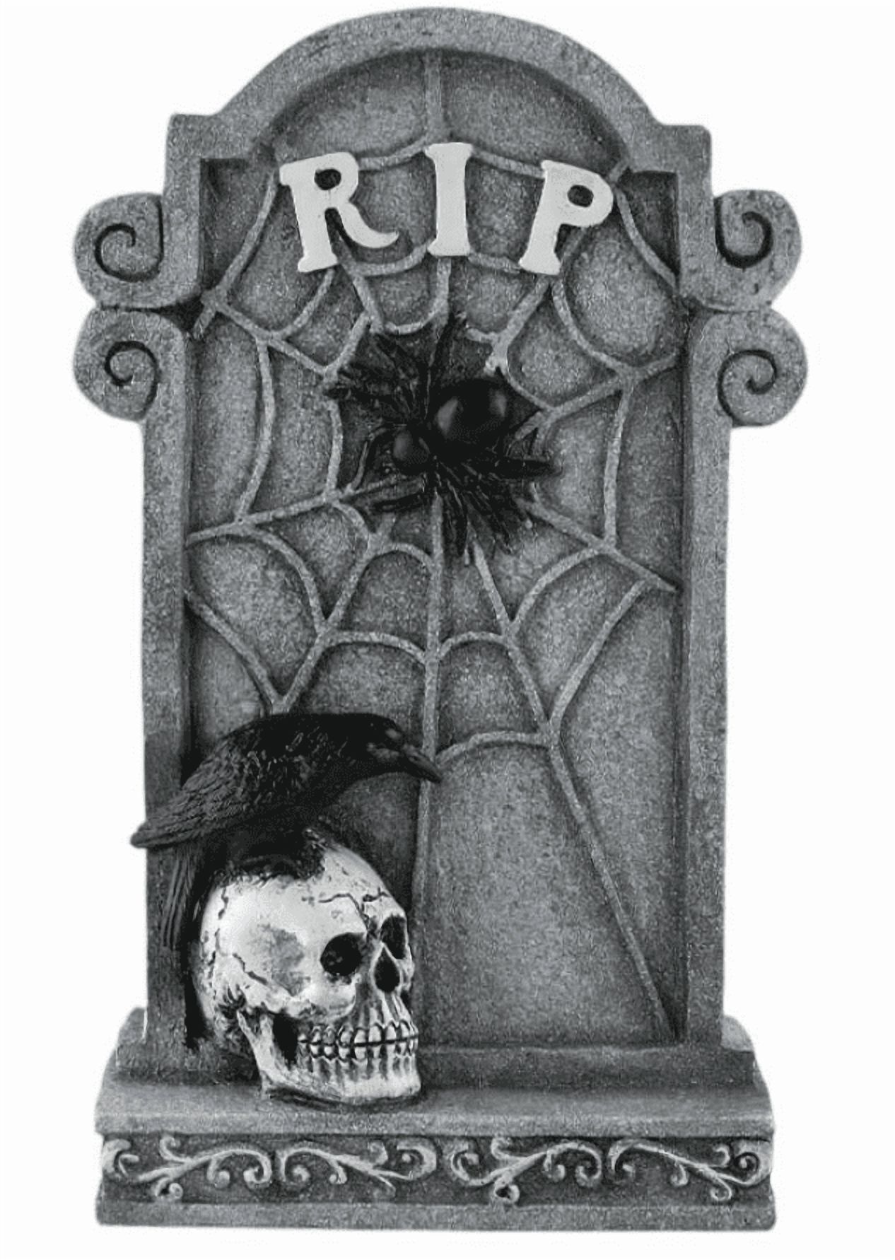 Spooky Skull Tombstone Decoration – Creepy Graveyard Marker for Lawn ...