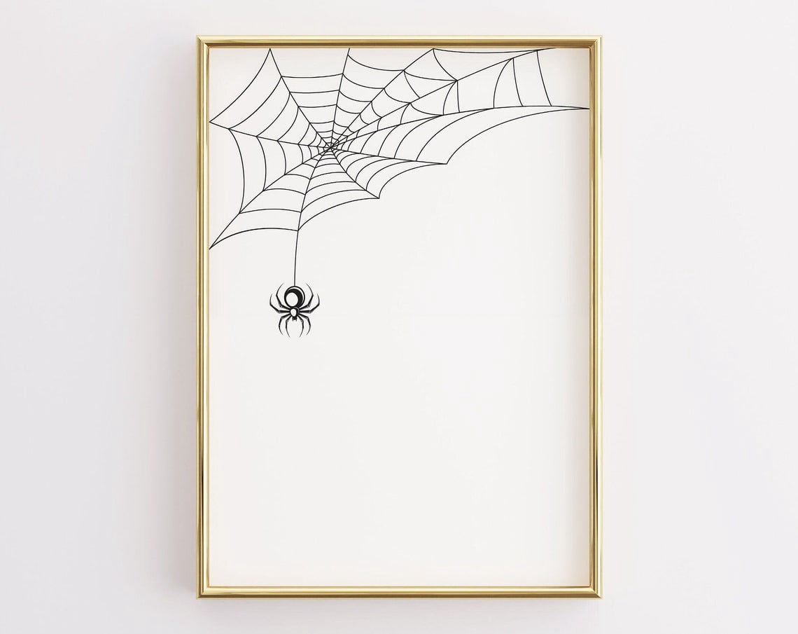 Spooky Spiderweb Wall Art Print, Decor, Spooky Art, Decoration, Spider ...