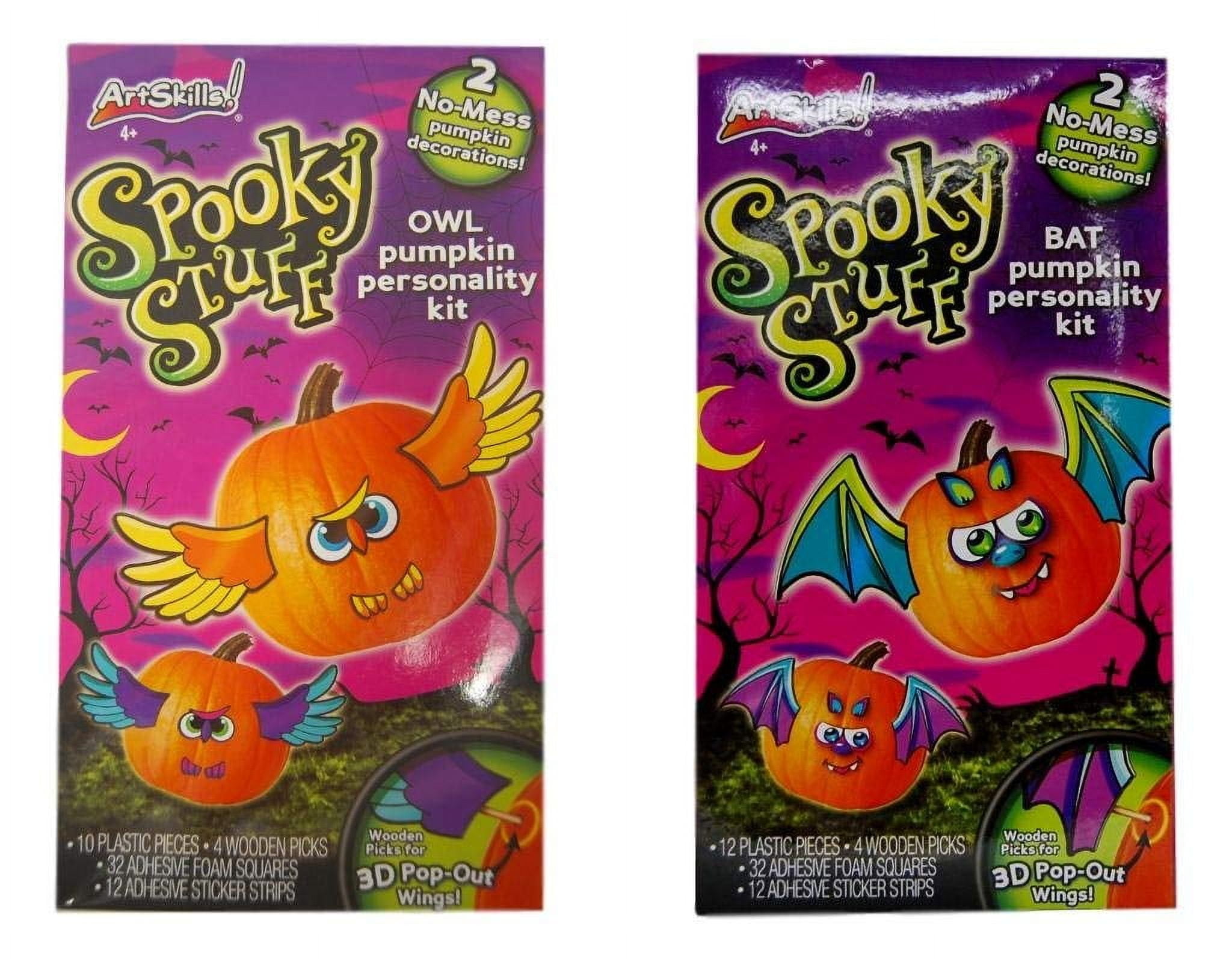 Spooky Stuff Pumpkin Personality Kits - Make 2 Bats, 2 Owls - No Mess ...