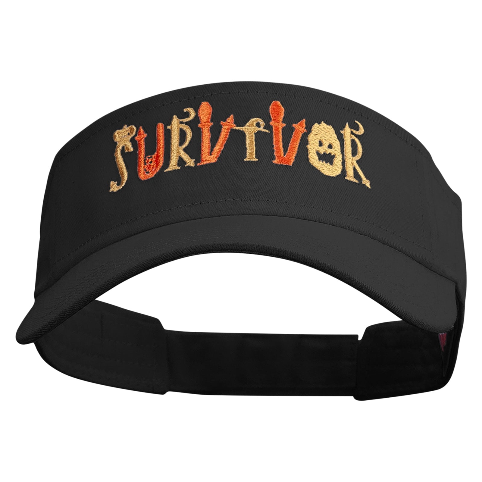 Spooky Survivor Embroidered Cotton Twill Sun Visor - Black OSFM ...