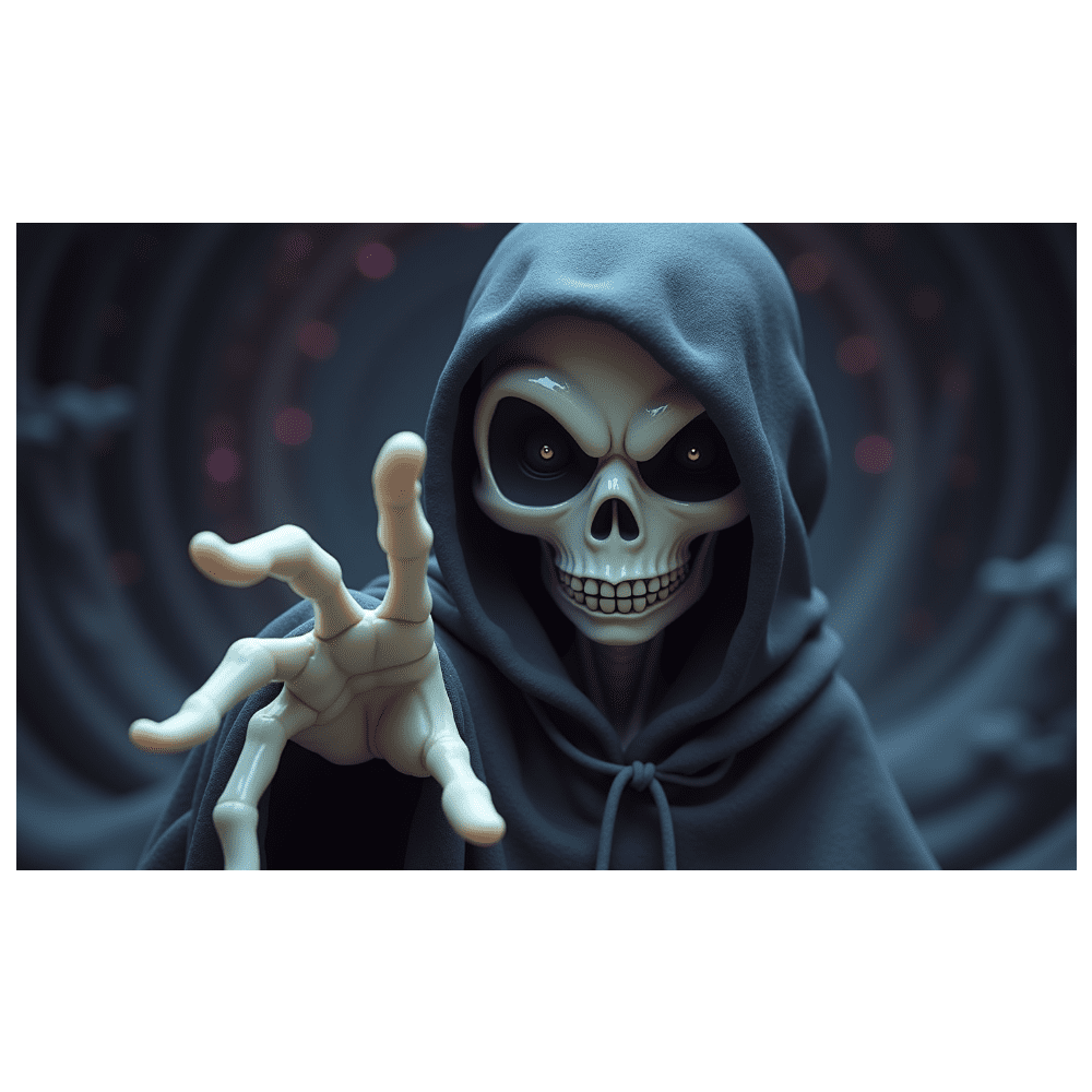 Spooky Theme Halloween Banner Skeleton Design Gothic Grim Reaper for ...