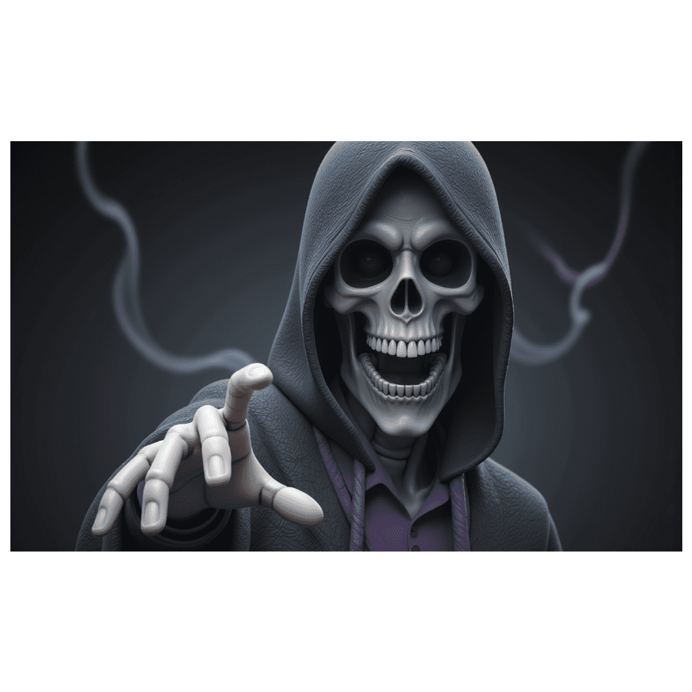 Spooky Theme Halloween Banner Skeleton Design Gothic Grim Reaper for ...