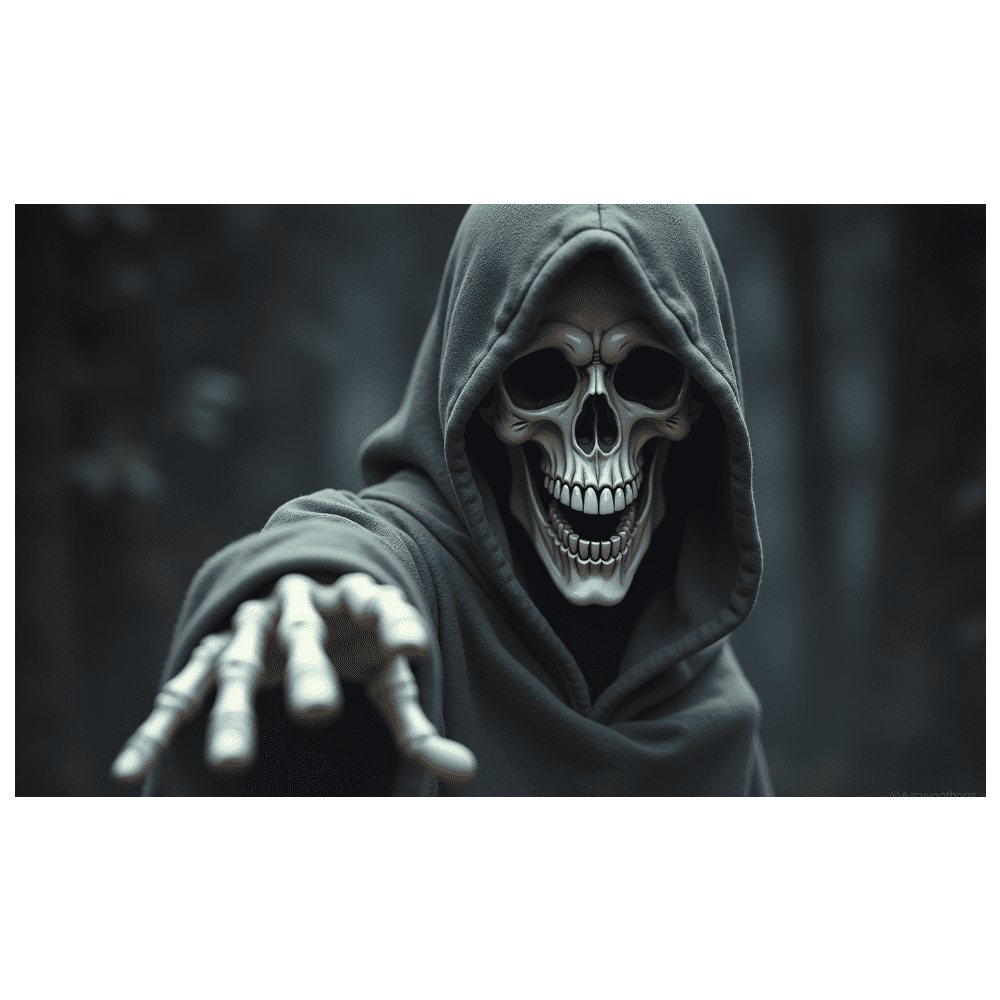 Spooky Theme Halloween Banner Skeleton Design Gothic Grim Reaper for ...