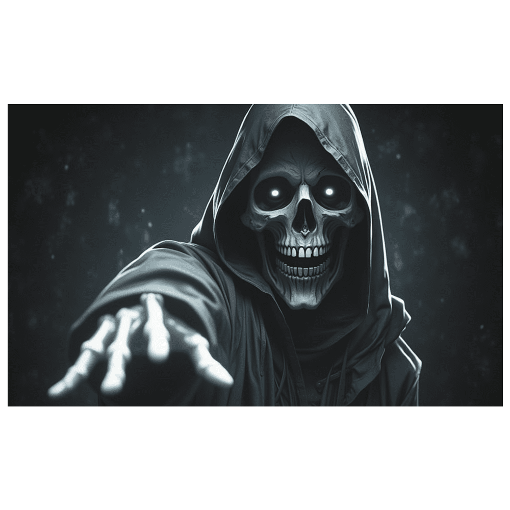 Spooky Theme Halloween Banner Skeleton Design Gothic Grim Reaper for ...