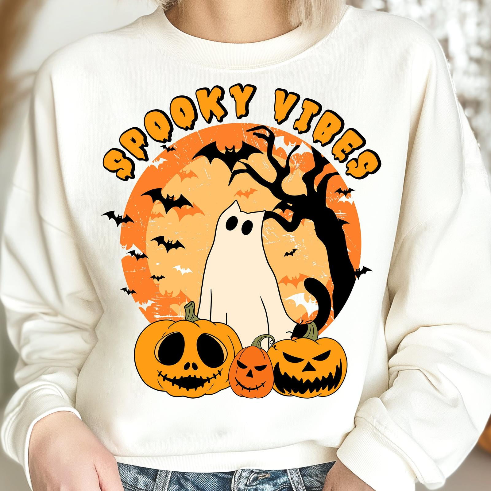 Spooky Vibes PNG,Halloween ghost,Halloween PNG file,Halloween ...