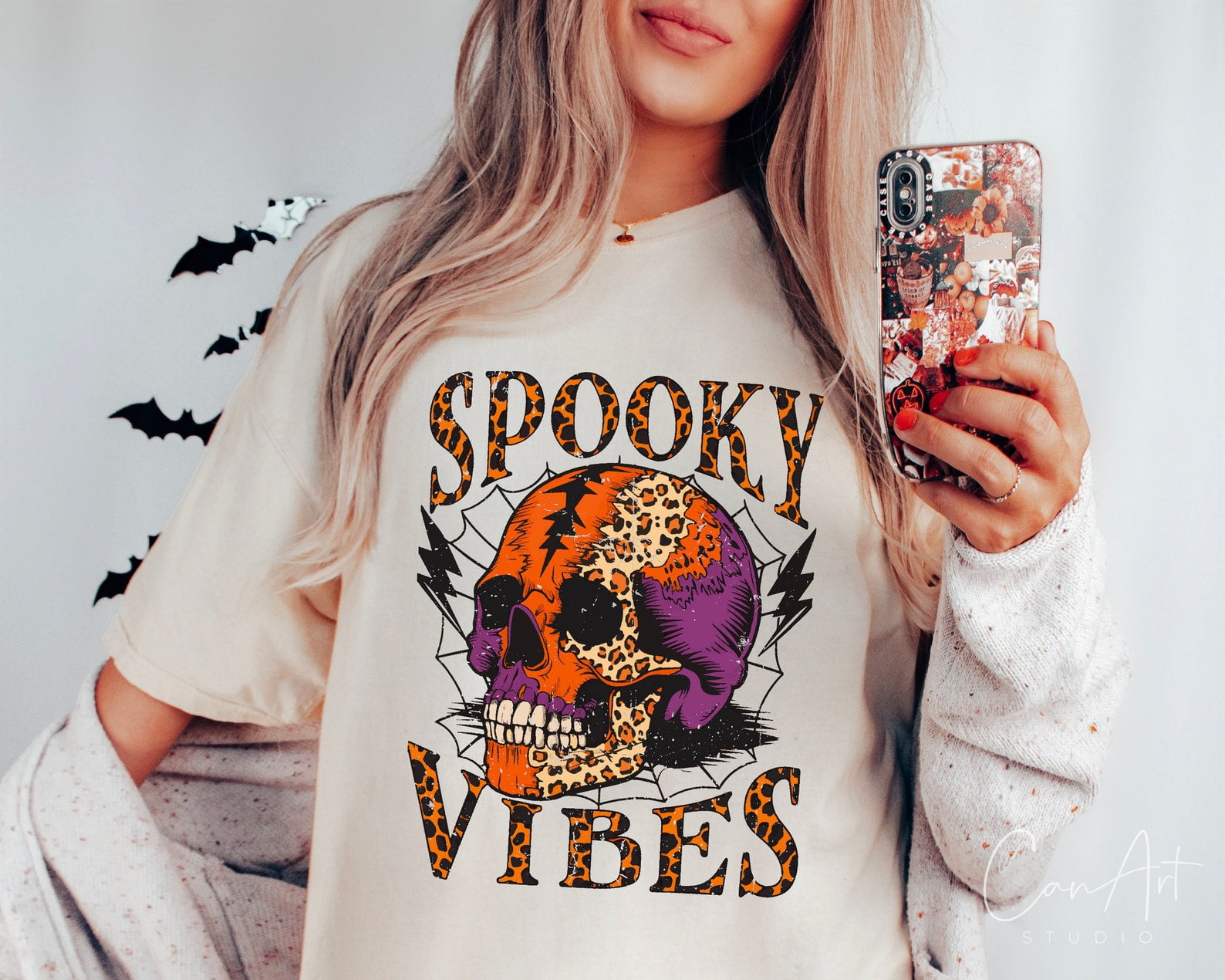 Spooky Vibes Png, Png Sublimation, Distressed Skull Png, Spooky Season ...