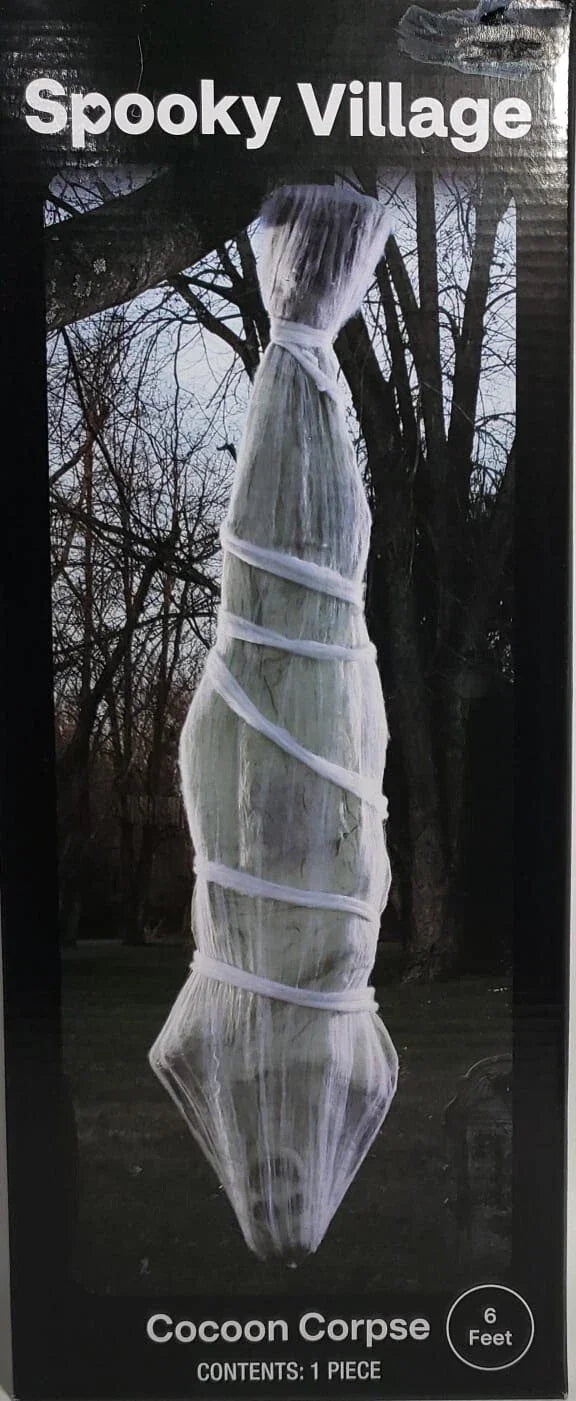 Spooky Village 6' Hanging Cocoon Corpse – Indoor/Outdoor Halloween ...