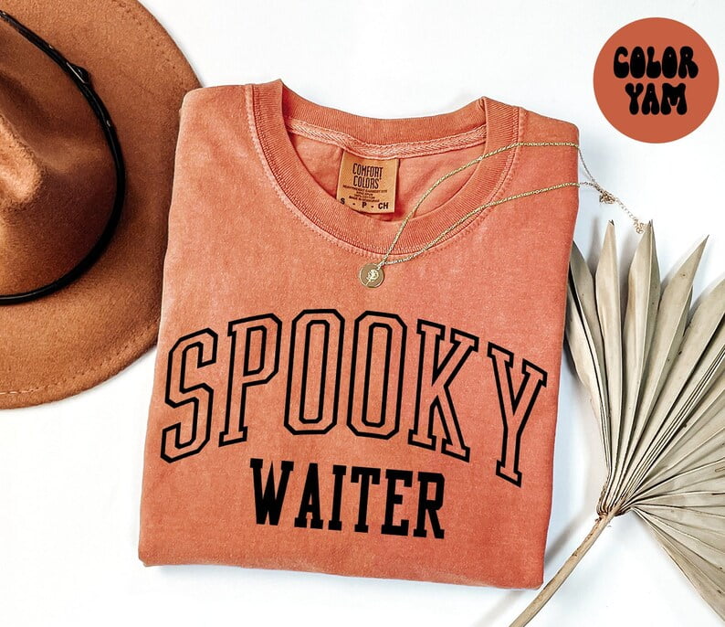 Spooky WAITER Halloween Fall Autumn Shirt, Gifts, Comfort Colors ...