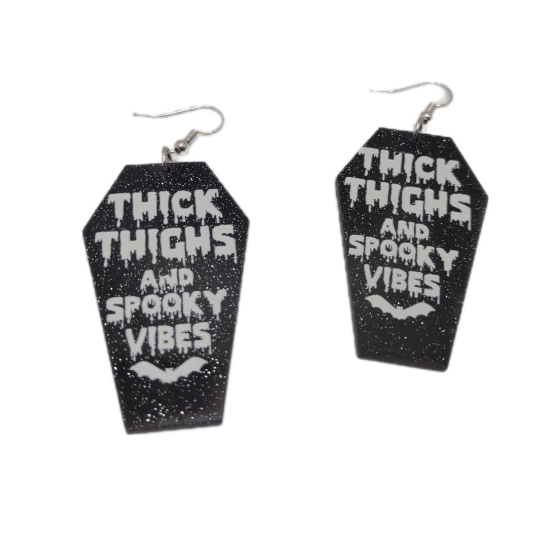 Spooky vibes coffin shaped acrylic earrings - Walmart.com
