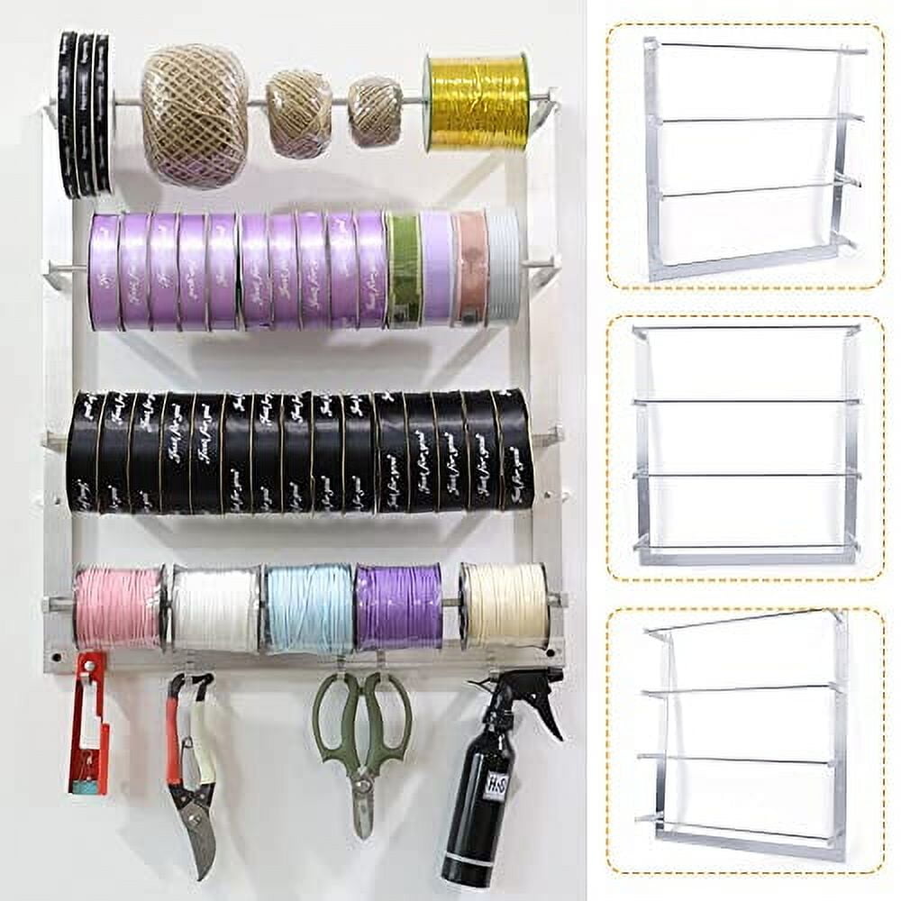 Spool Holder Wire Rack Ribbon Roll Storage Sewing Tools Wall Mounted ...