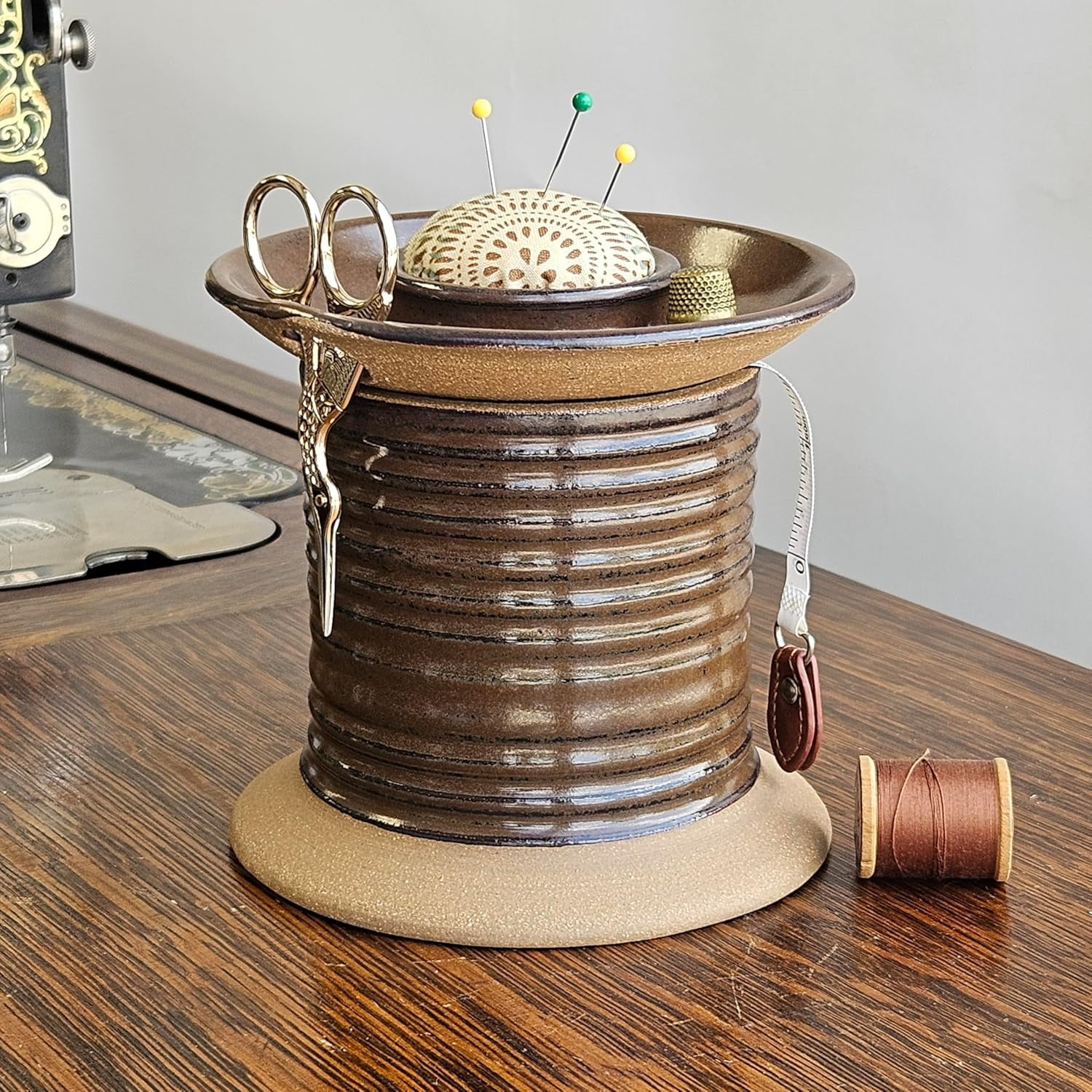 Spool Shaped Bobbin Holder Box for Antique Singer Sewing Machine ...