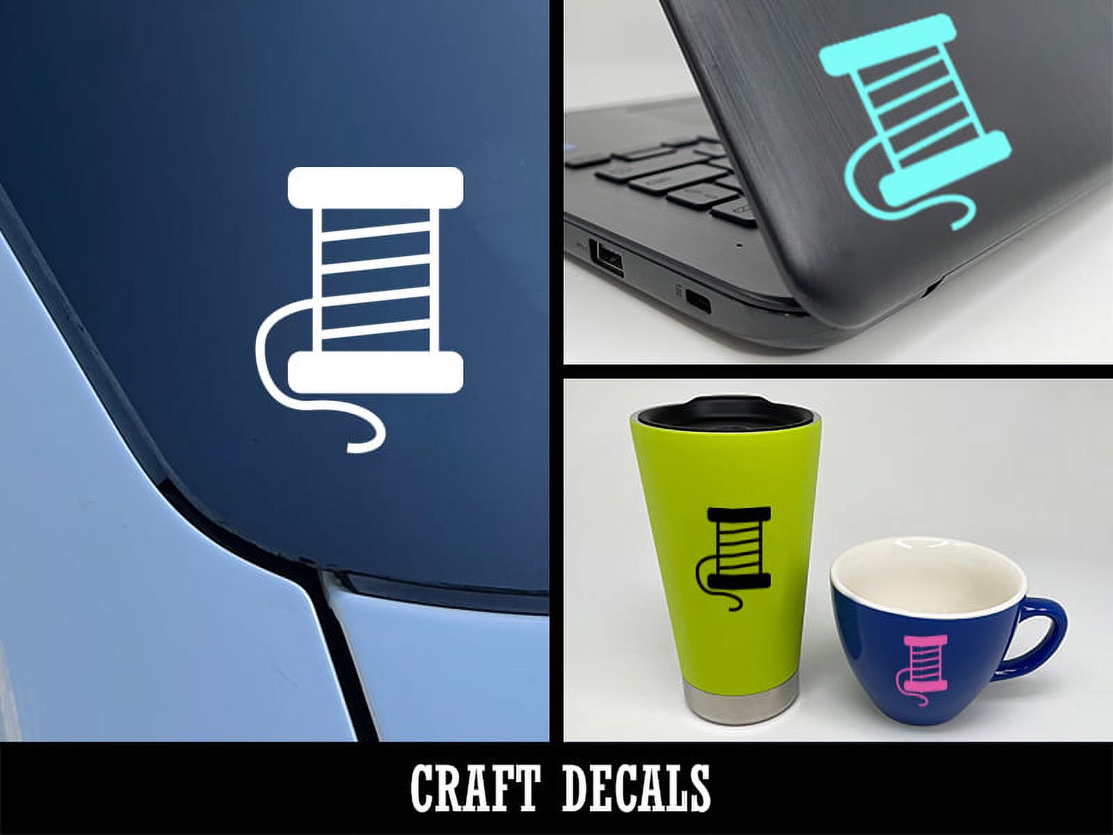Spool of Thread Sewing Craft Vinyl Indoor Outdoor Decal Sticker - Pink ...