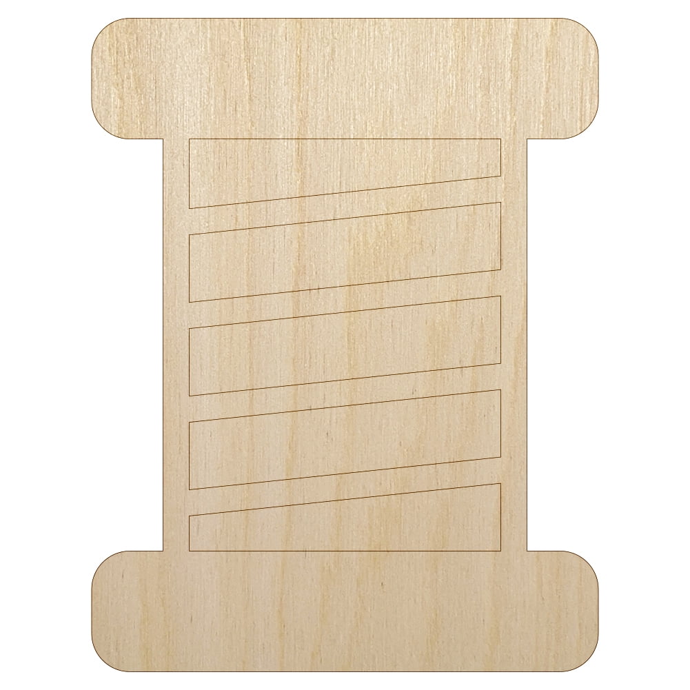 Spool of Thread Sewing Wood Shape Unfinished Piece Cutout Craft DIY ...