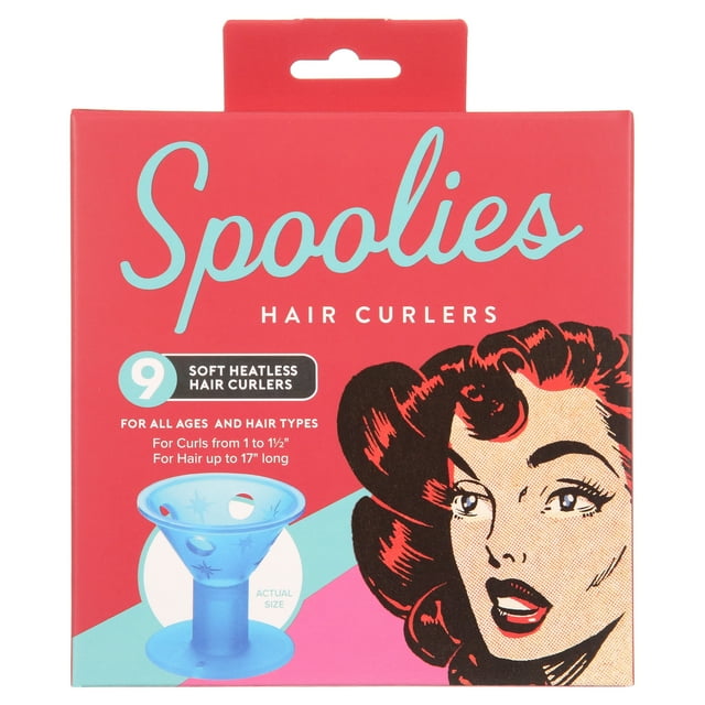 Spoolies Heatless 1 5/8" Soft Twist Hair Curler Roller, 9 Piece Set ...
