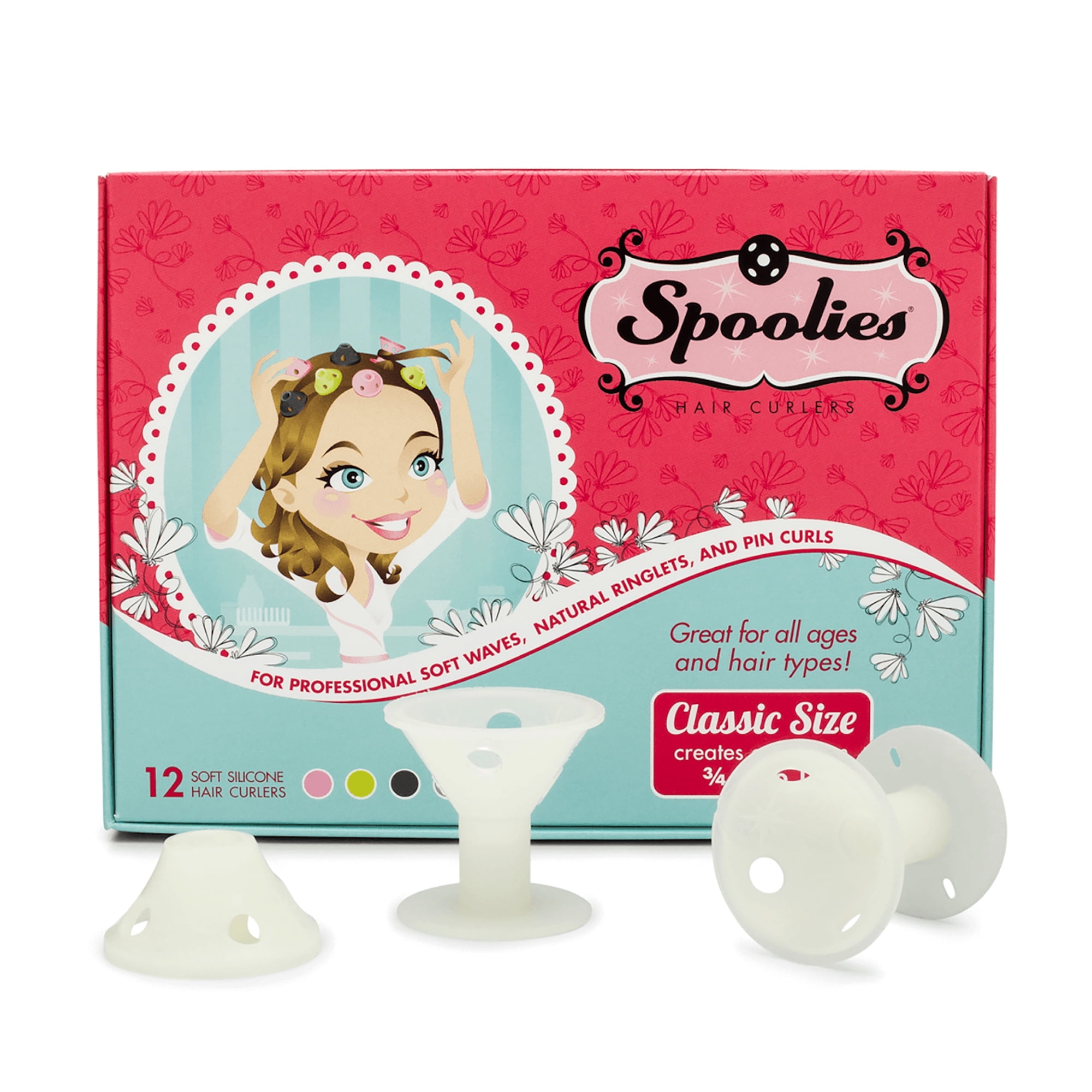 Spoolies Original Heatless Soft Twist Silicone Hair Curler Roller, Med ...