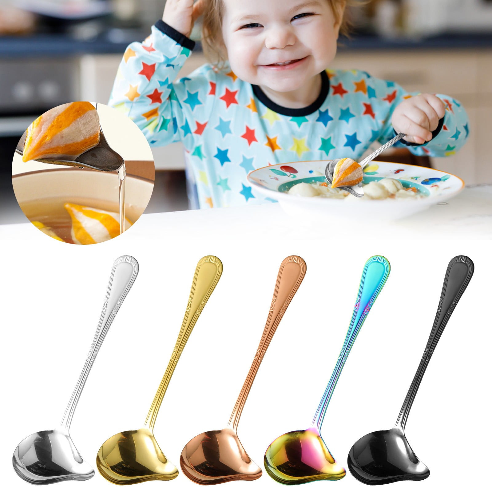 Spoon,3 Pieces Small Ladle Gravy,Ladle Drizzle Spoon Silverware,Mirror ...