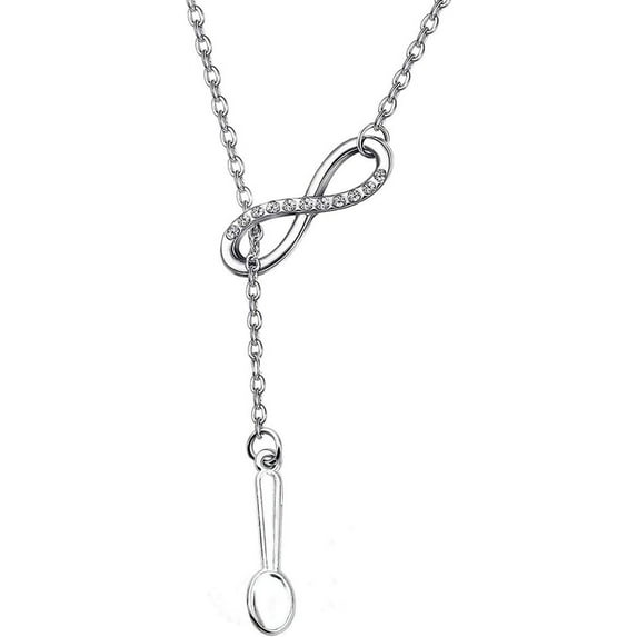 Spoon Necklace Infinity and Spoon Pendant Lariat Y Necklace Spoon ...