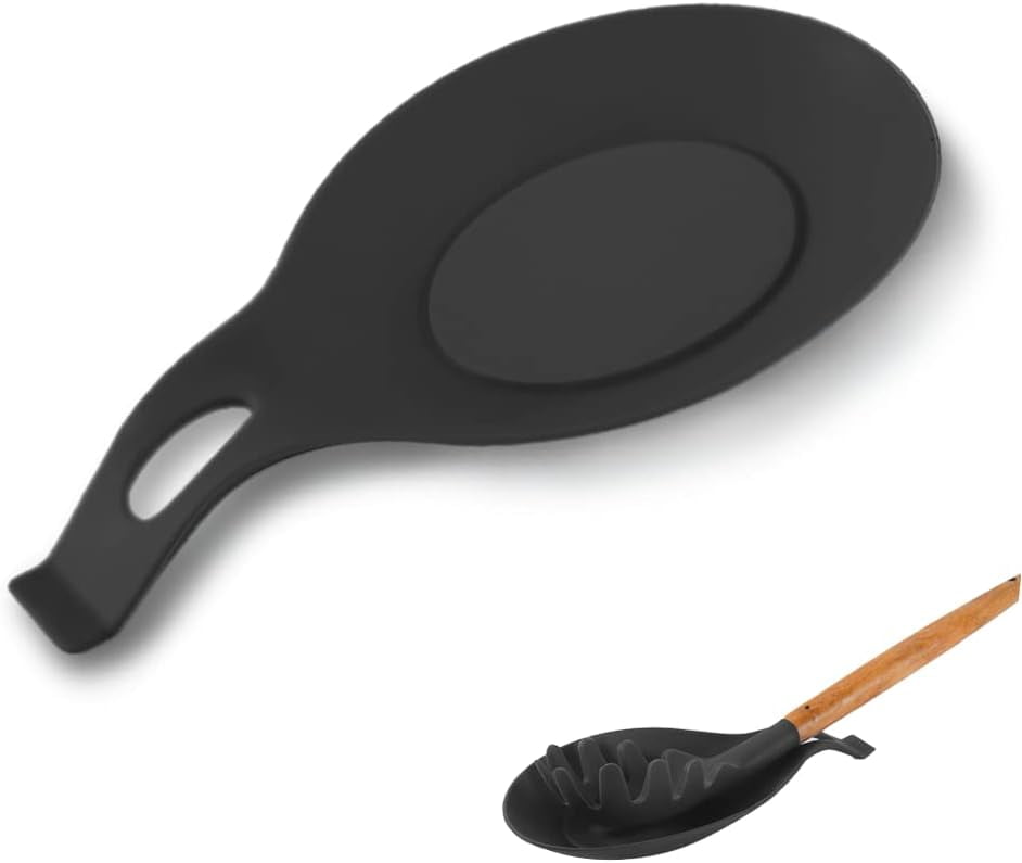 Spoon Rest, Kitchen Silicone Spoon Rest, Flexible Almond Shaped ...