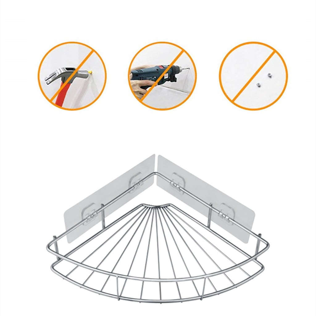 Spoon Rest Shelf Steel Wall Bathroom Storage Corner Adhesive Stainless ...