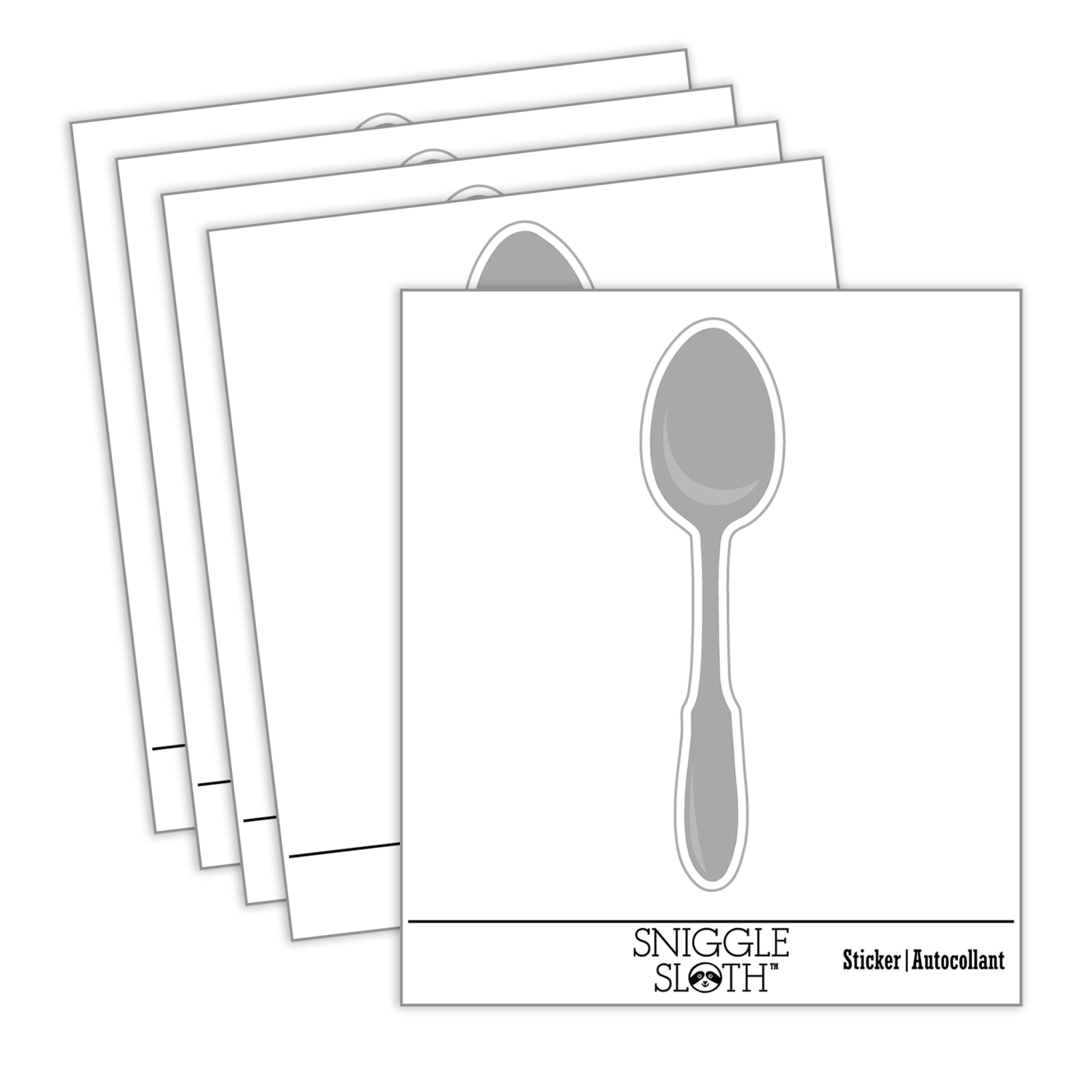 Spoon Solid Utensil Eating Sketch Car Window Bumper Water Bottle Phone ...