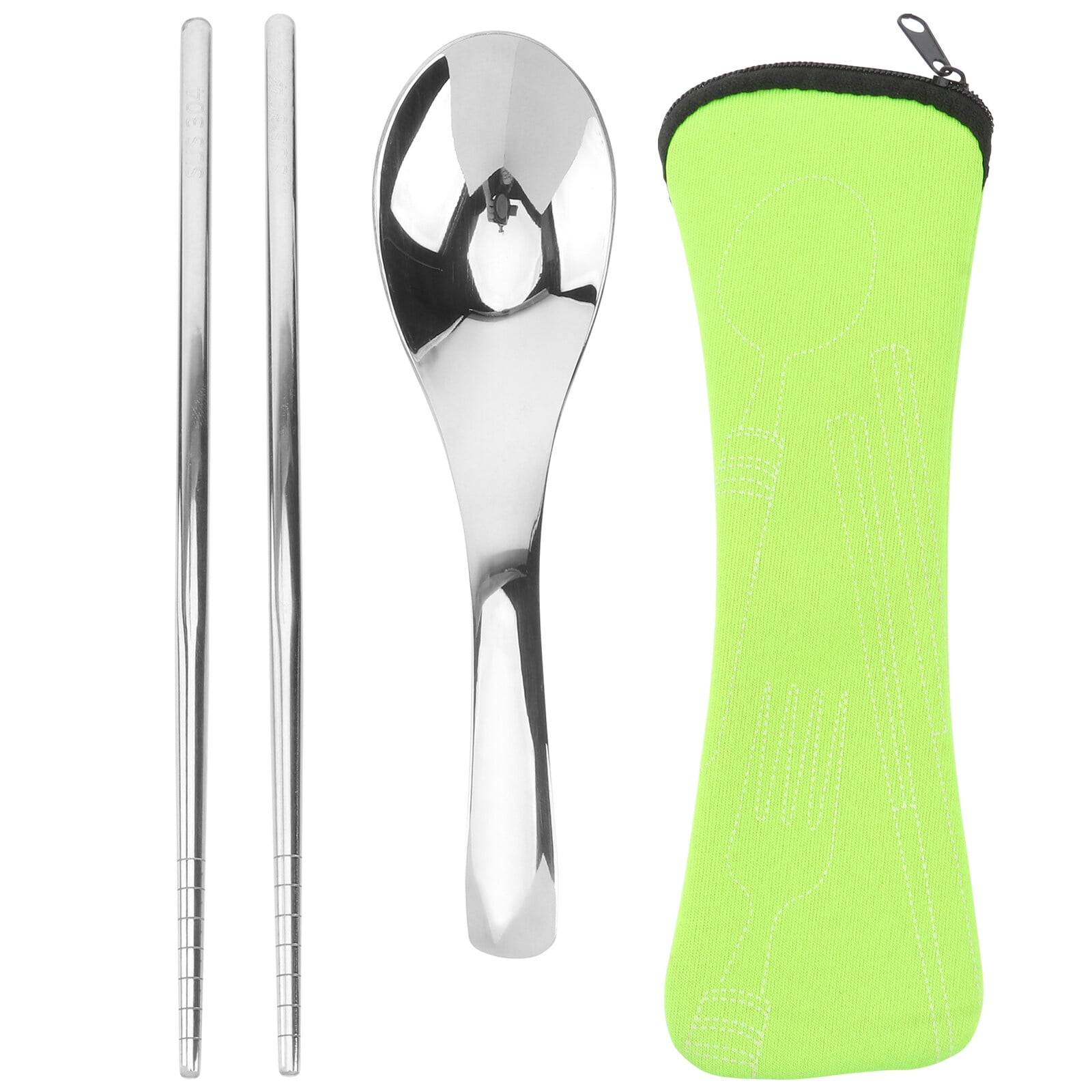 Spoon and Chopstick Stainless Steel Tableware Teaspoon 2 Pack Flatware ...