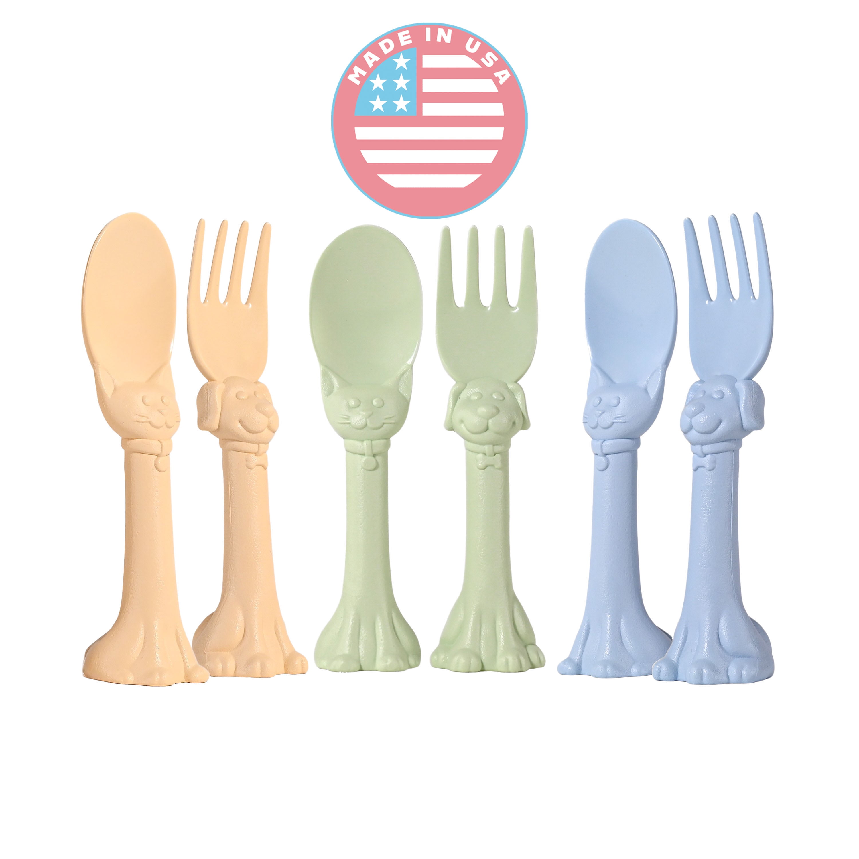 Spoon la la Made in USA Toddler Utensil Set - 6 Pack (3 Spoons & 3 ...