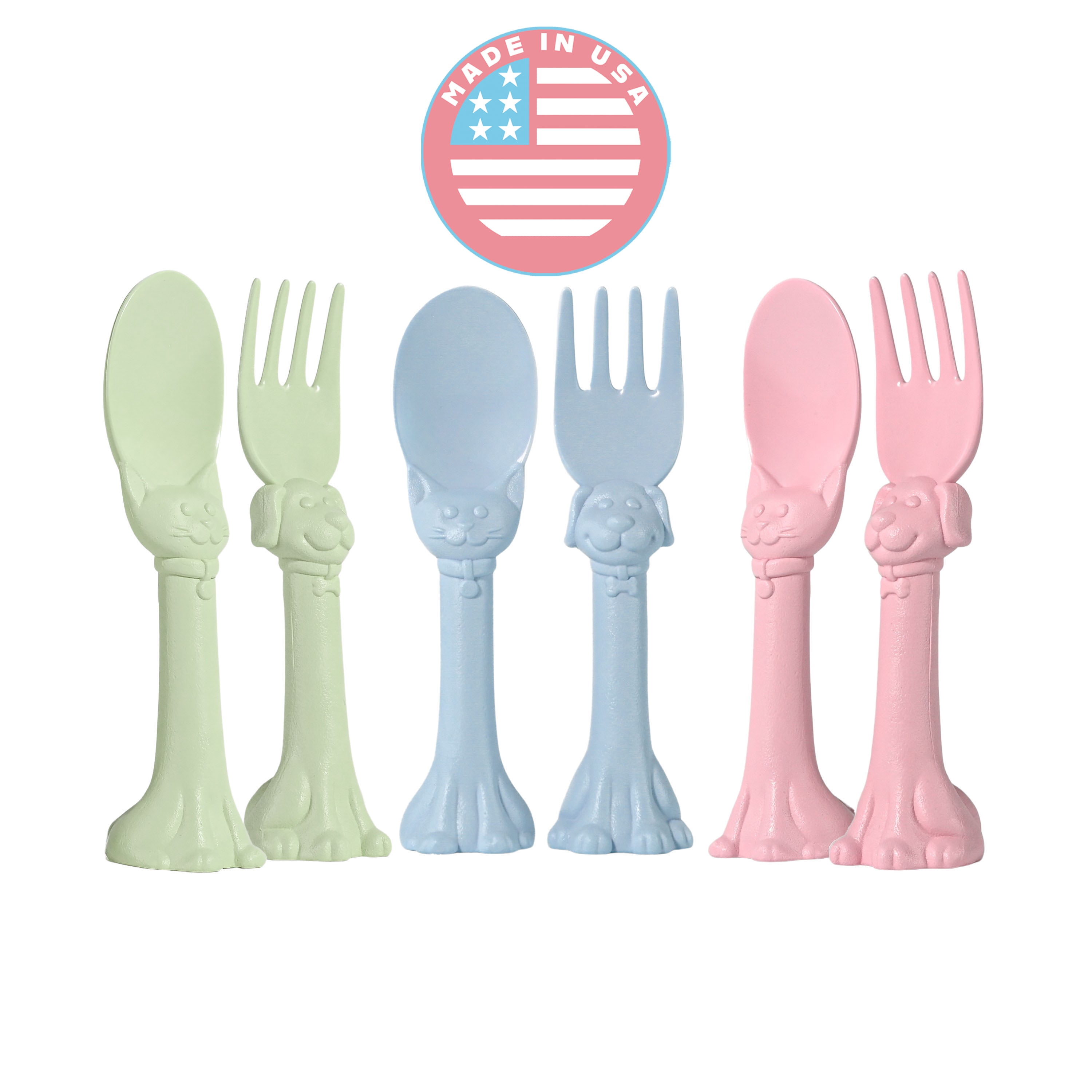 Spoon la la Made in USA Toddler Utensil Set - 6 Pack (3 Spoons & 3 ...