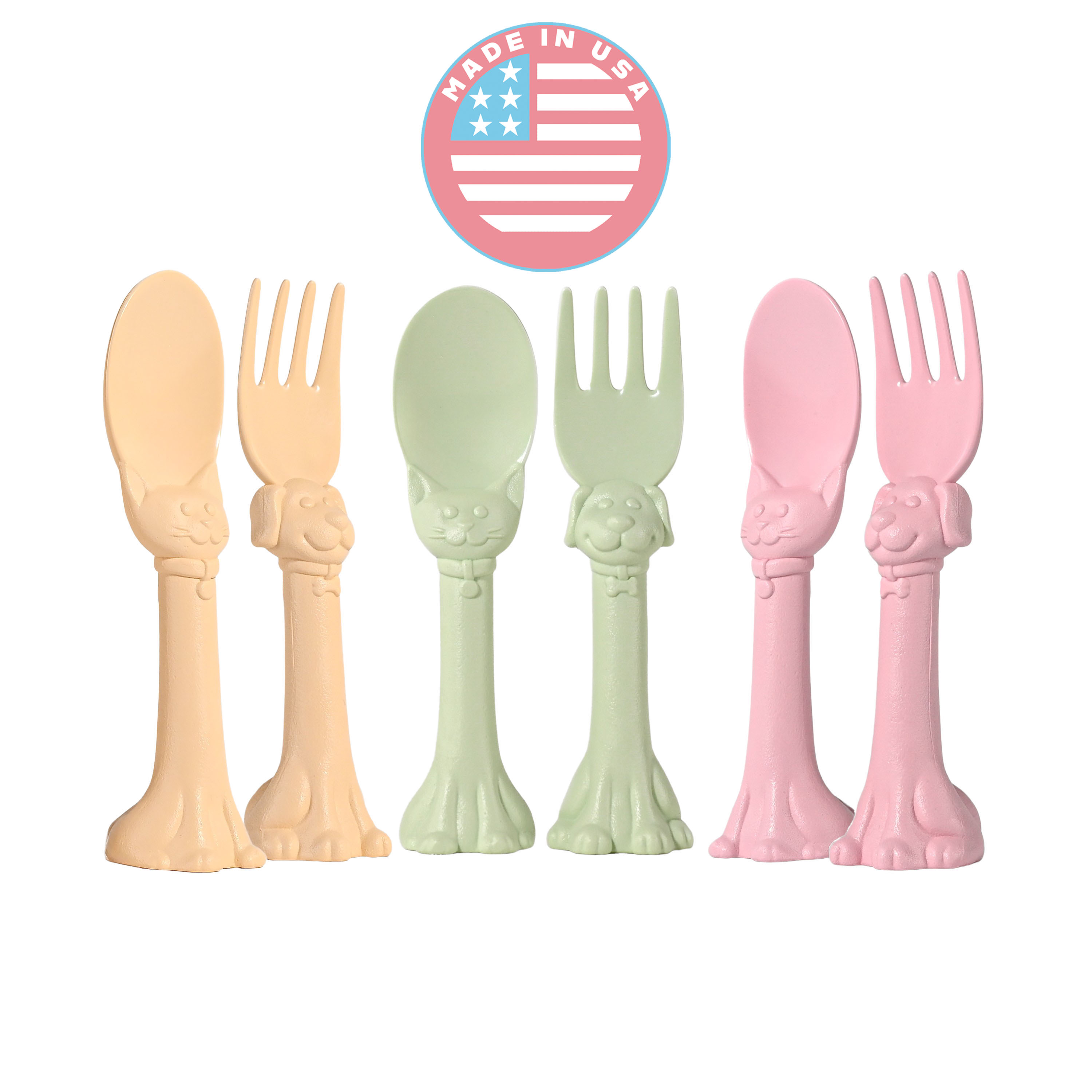 Spoon la la Made in USA Toddler Utensil Set - 6 Pack (3 Spoons & 3 ...