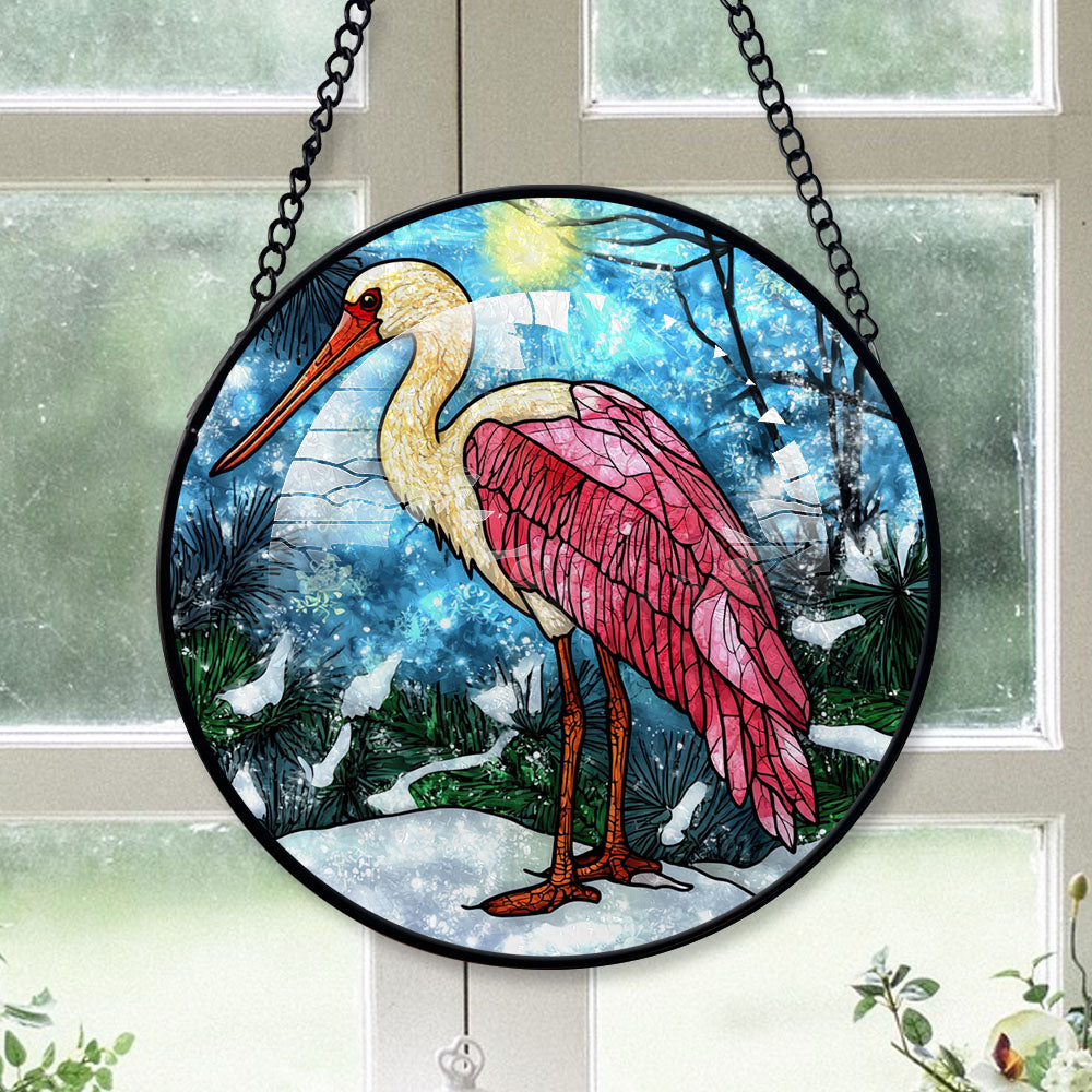 Spoonbill Ornament Christmas 2025, SpoonbillStained Glass Window Art ...