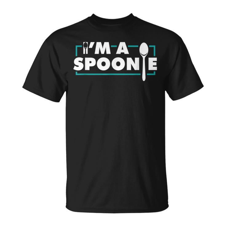 I'm a Spoonie Graphic T-Shirt with Spoons and Fibromyalgia Awareness ...