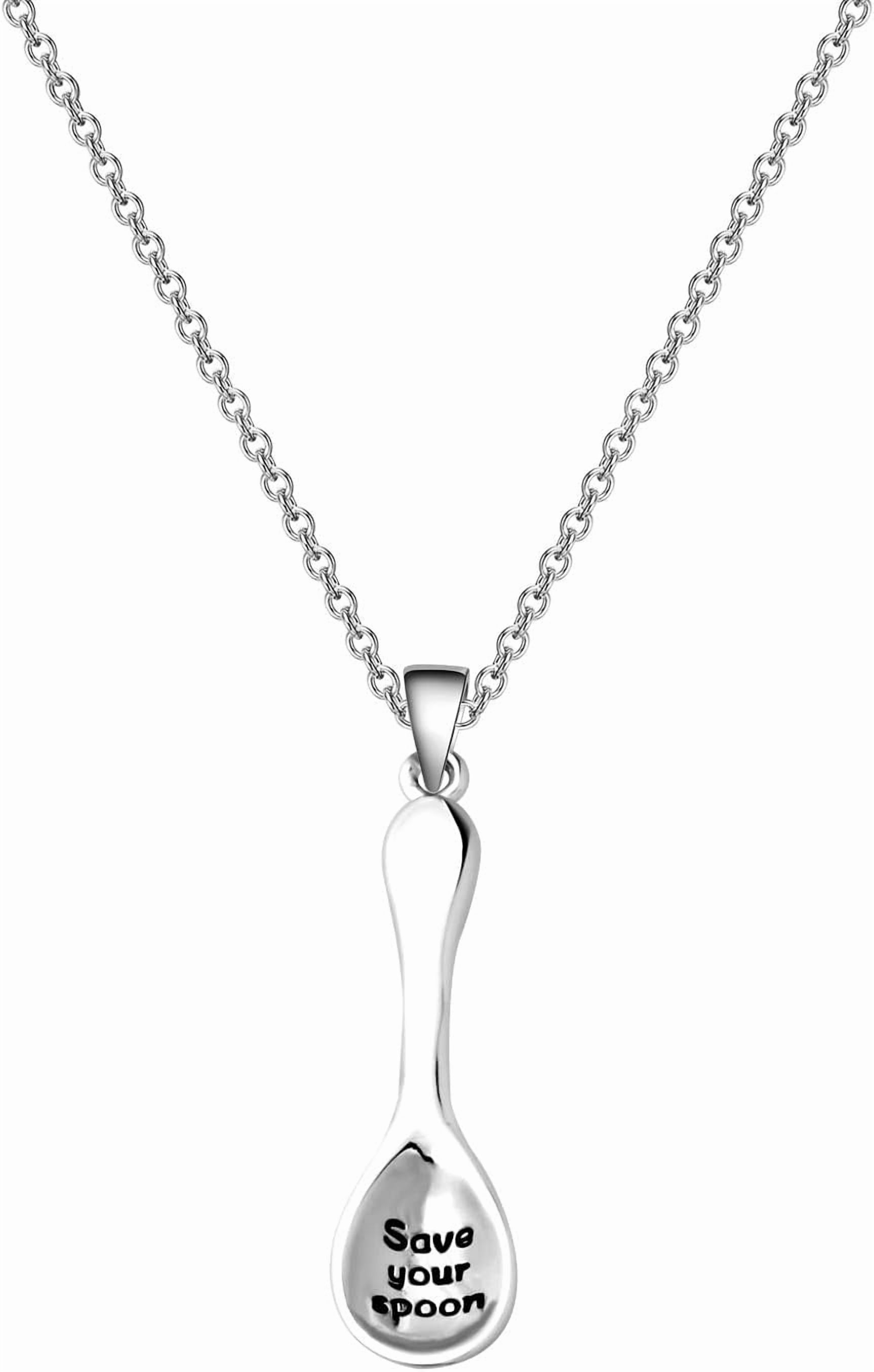 Spoonie Save Your Spoons Necklace - Mental Health Awareness Jewelry ...