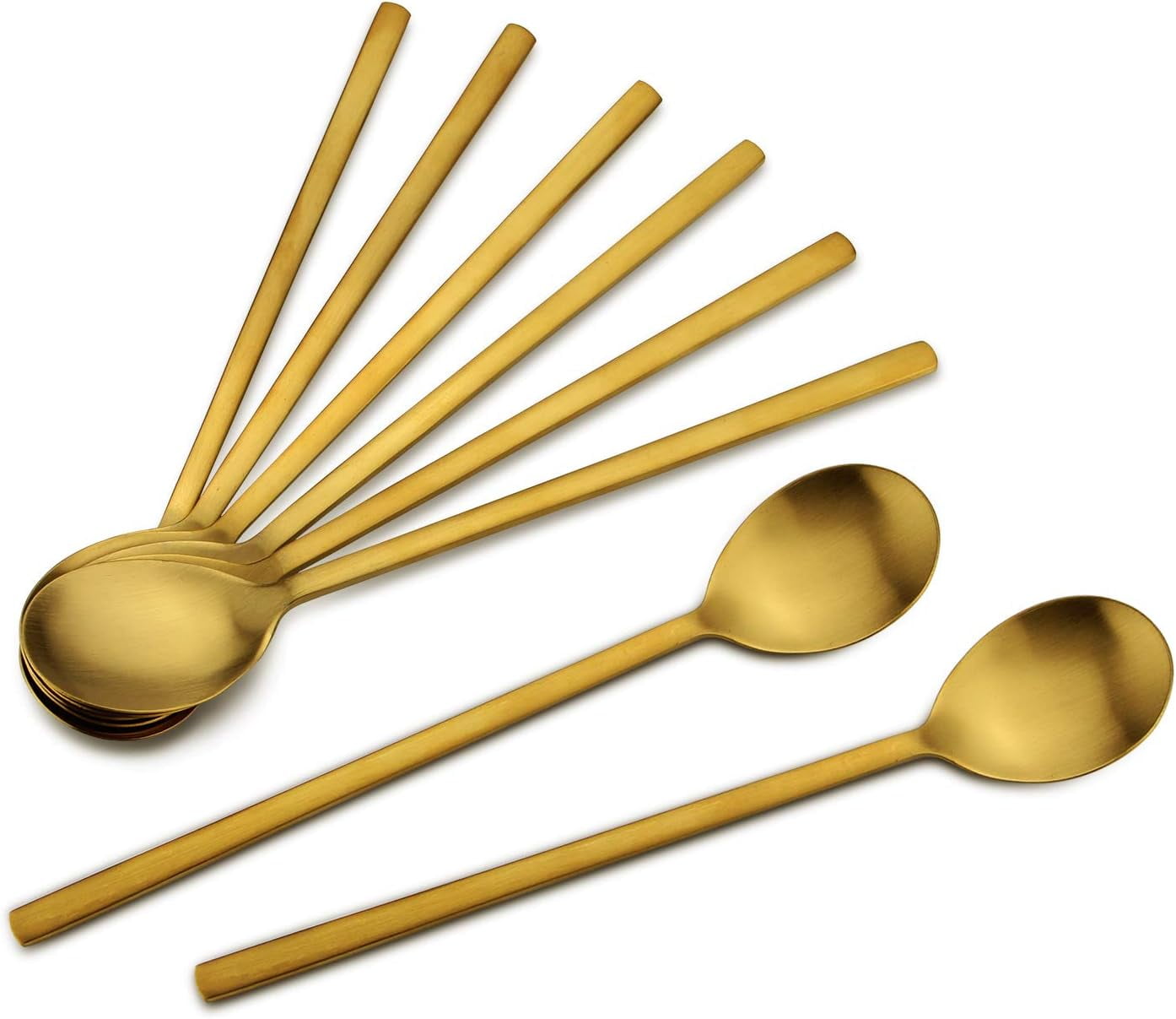 Spoons, 8 Pieces Korean Spoon, 8.5 Inch Stainless Steel Table Soup ...