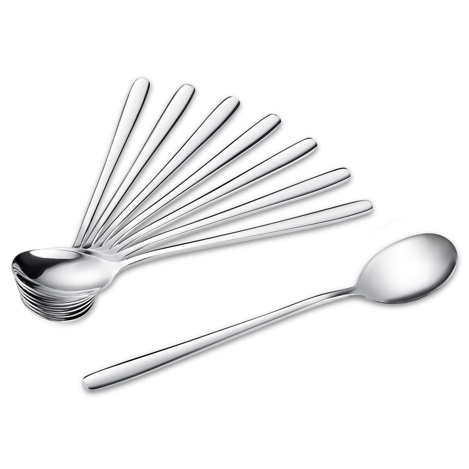Spoons, Korean Soup Spoons,Stainless Steel Spoon with long Handle Set ...