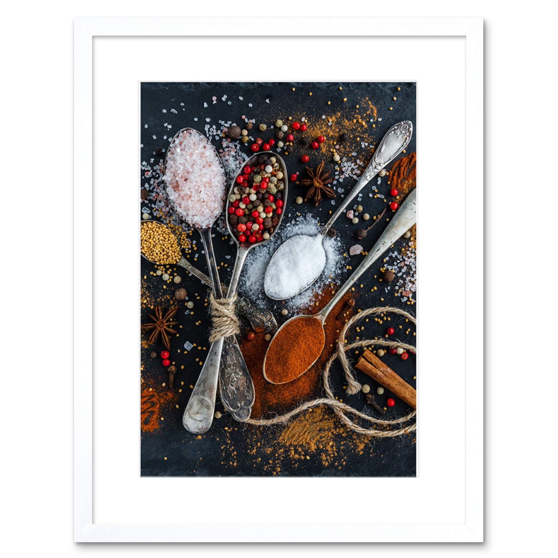 Spoons Spice Seasoning Cooking Framed Wall Art Print - Walmart.com